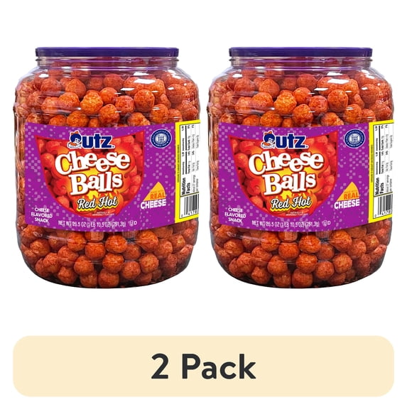 (2 pack) Utz Red Hot Cheese Balls, 26.5 oz Barrel - Walmart.com