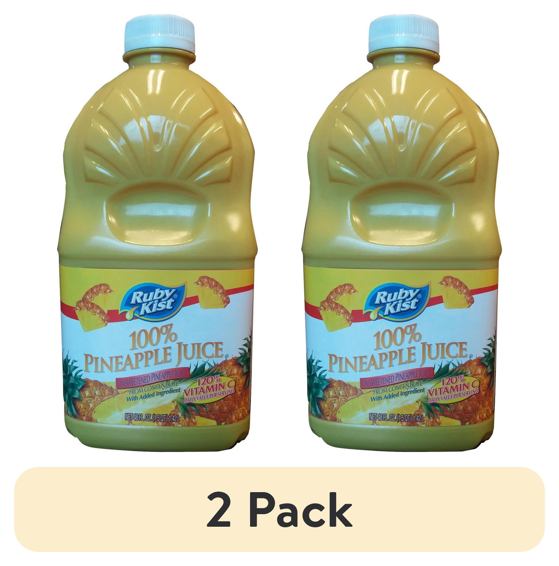 (2 pack) Ruby Kist 100% Pineapple Juice, 48 fl oz - Walmart.com
