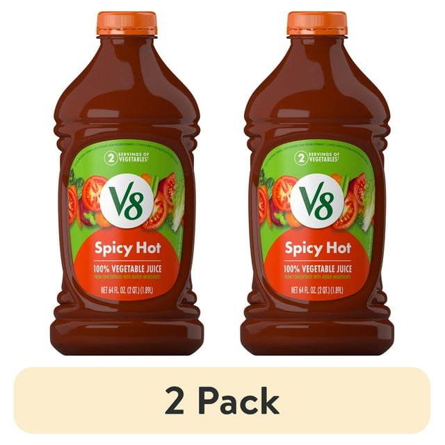 (2 pack) V8 Spicy Hot 100% Vegetable Juice, 64 fl oz Bottle - Walmart.com