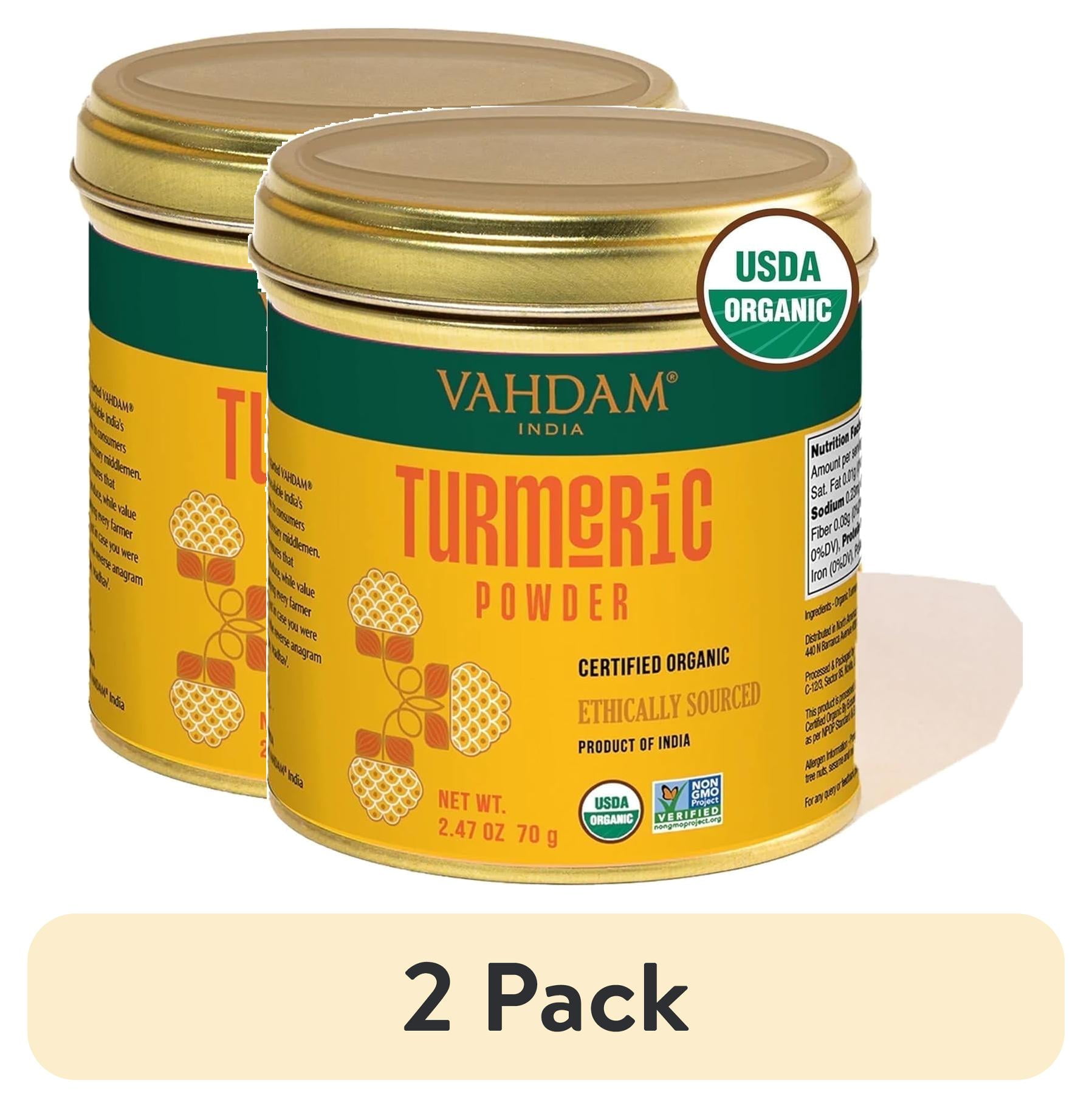 (2 pack) VAHDAM, Organic Turmeric Powder (2.47oz) Gluten-Free, Single ...