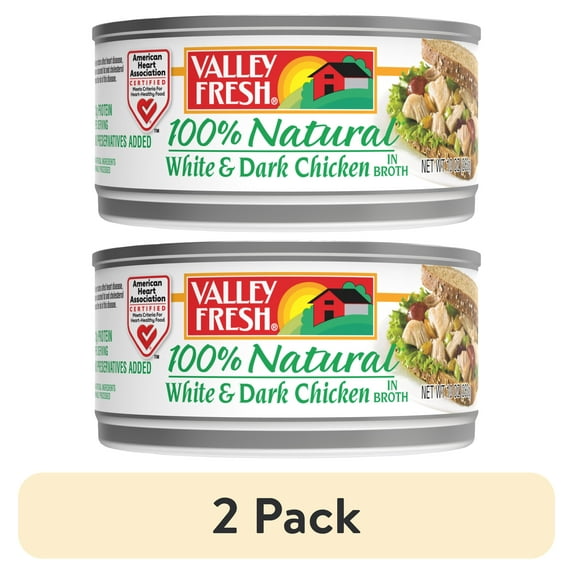 (2 pack) VALLEY FRESH 100% Natural* White and Dark Chicken in Water ...