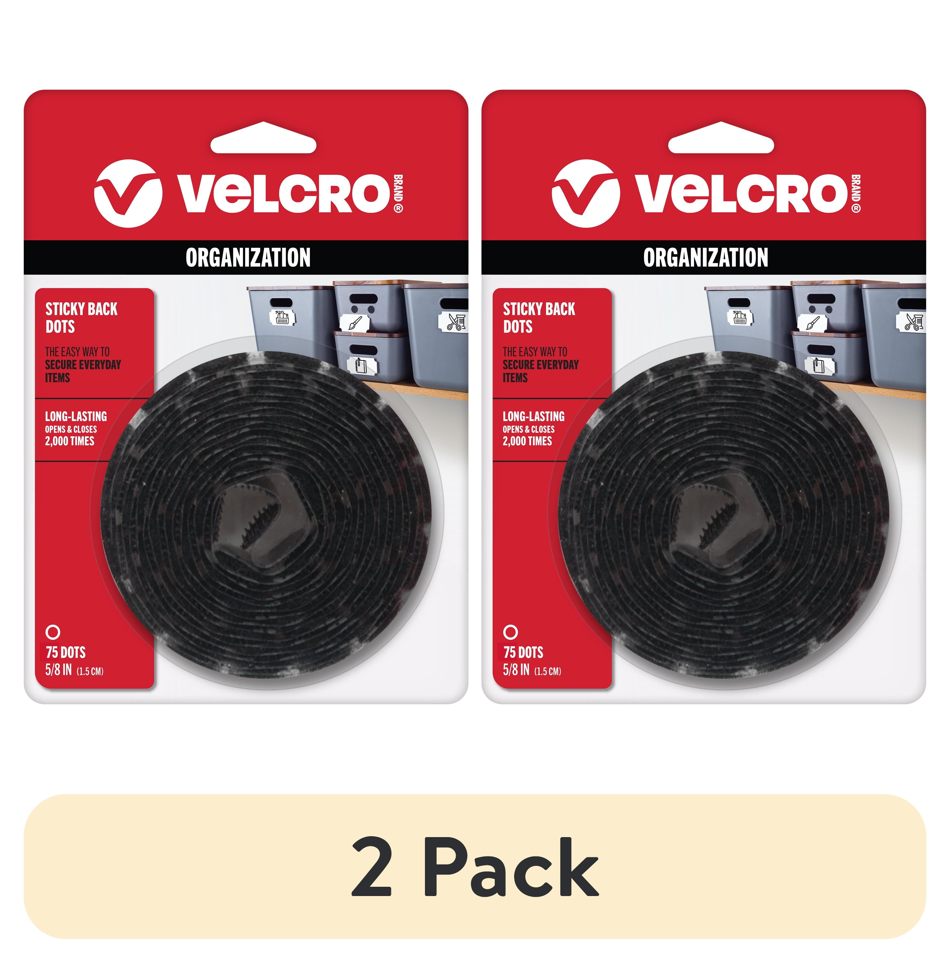 (2 pack) VELCRO Brand Sticky Back Dots with Adhesive Black | 75 Pk | 5/ ...