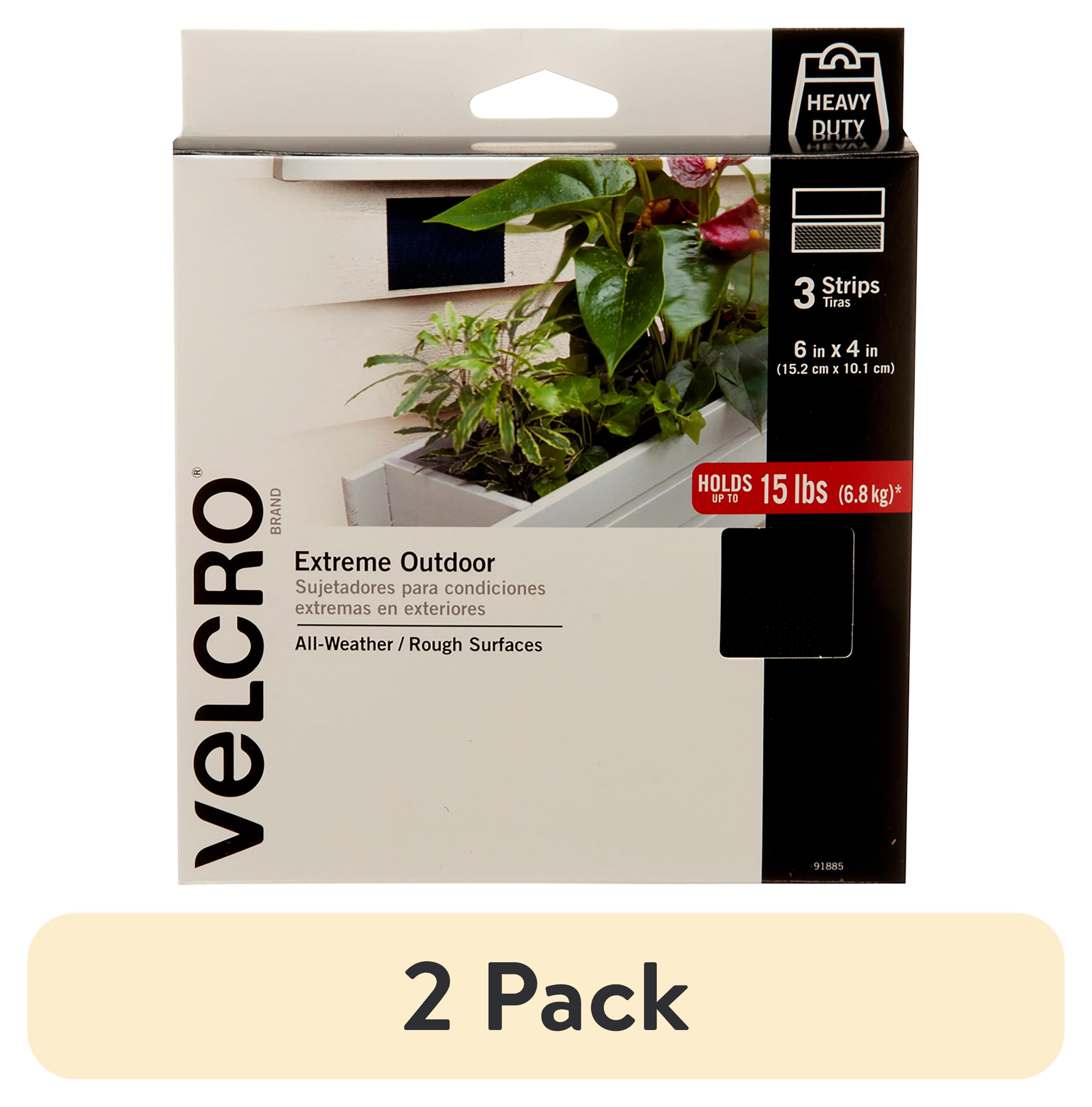 (2 pack) VELCRO(R) Brand Extreme Outdoor Strips 4"X6" 3/Pkg-Black ...