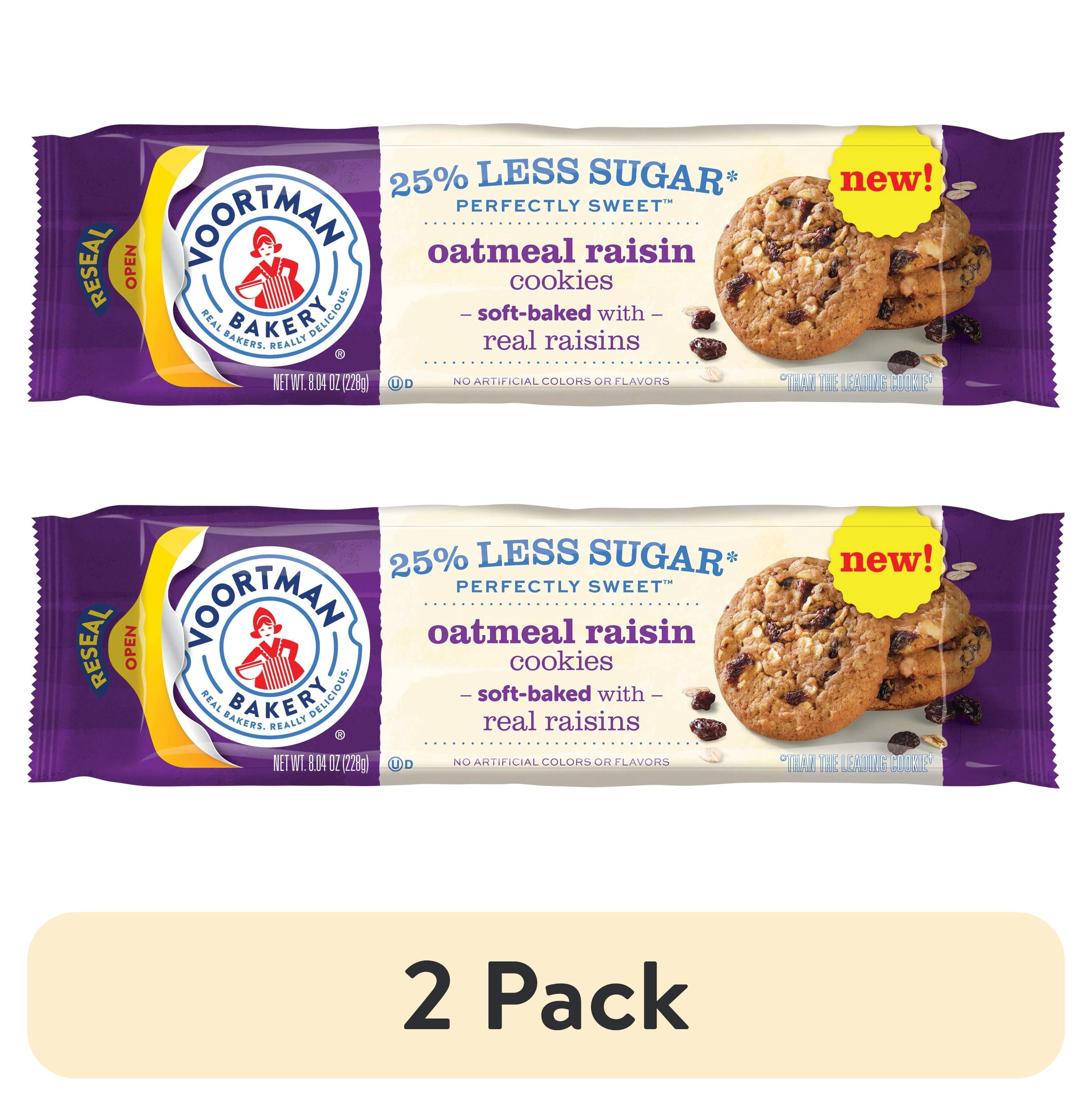 (2 pack) VOORTMAN Bakery Perfectly Sweet Oatmeal Raisin Cookies 8.04 Oz ...