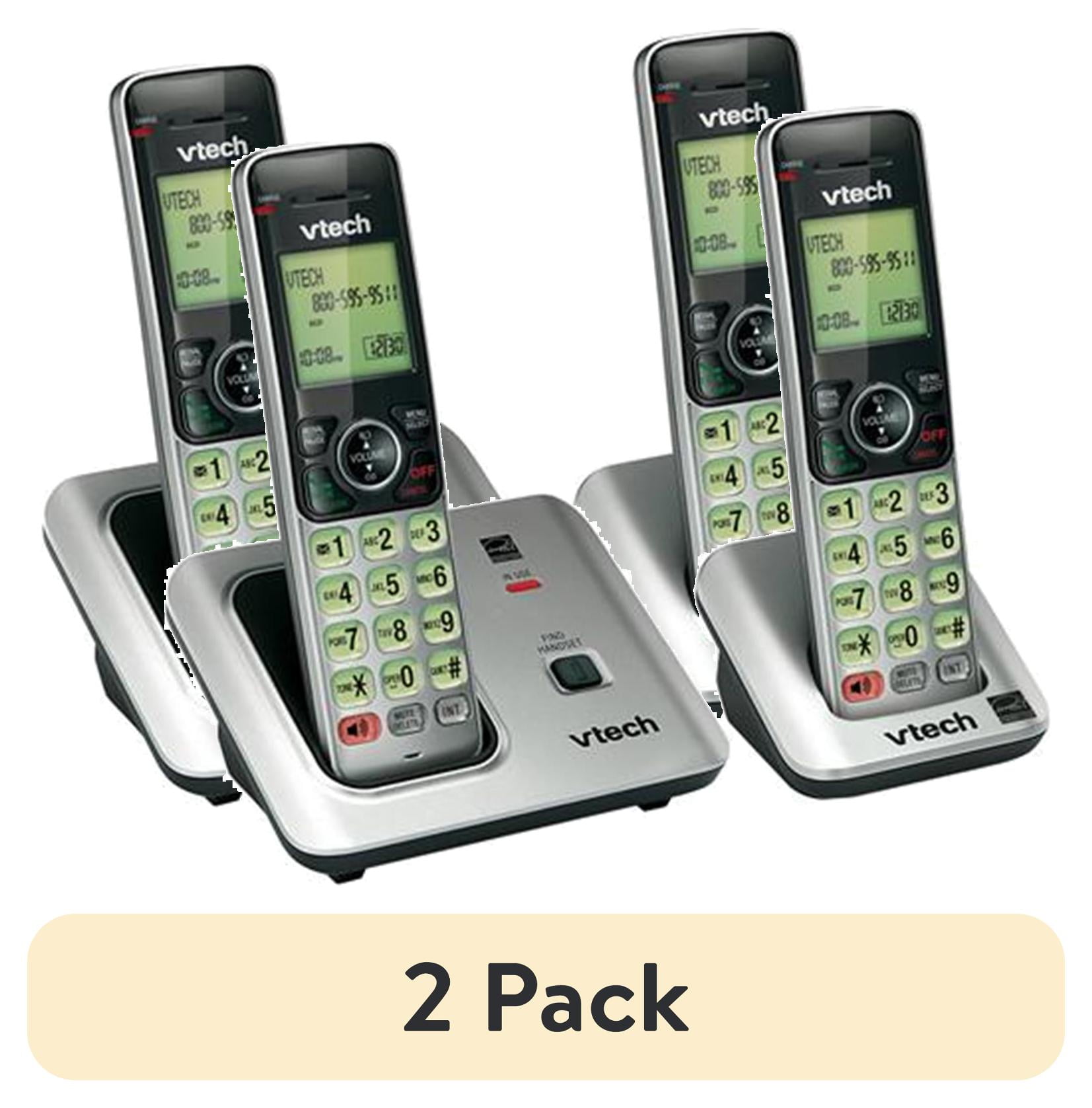 (2 pack) VTech DECT 6.0 2-Handset Cordless Expandable Speakerphone with ...