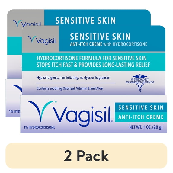 (2 pack) Vagisil Sensitive Skin Anti-Itch Cream for Women, with ...