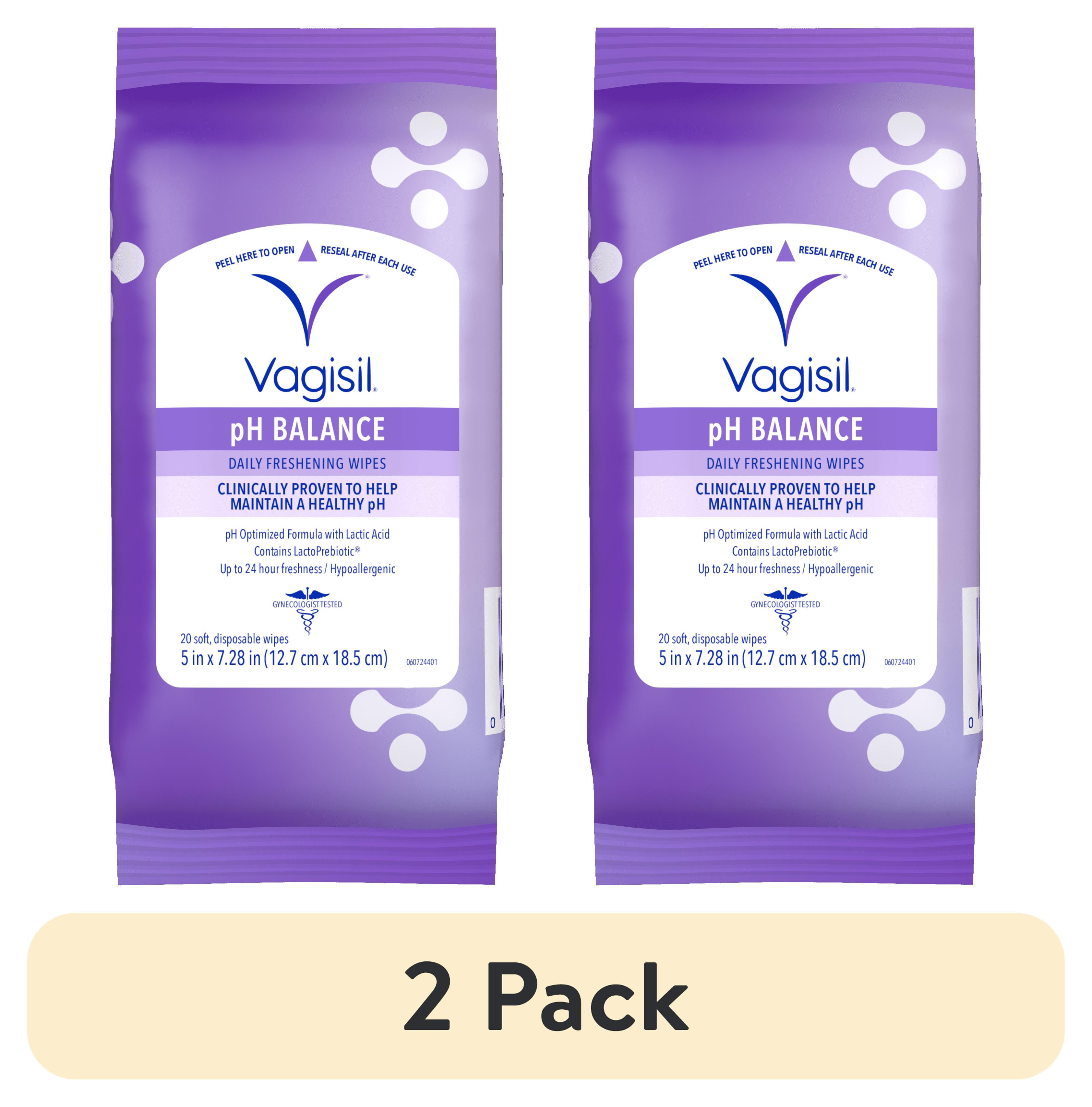 (2 pack) Vagisil PH Balance Daily Freshening Wipes for Feminine Hygiene ...