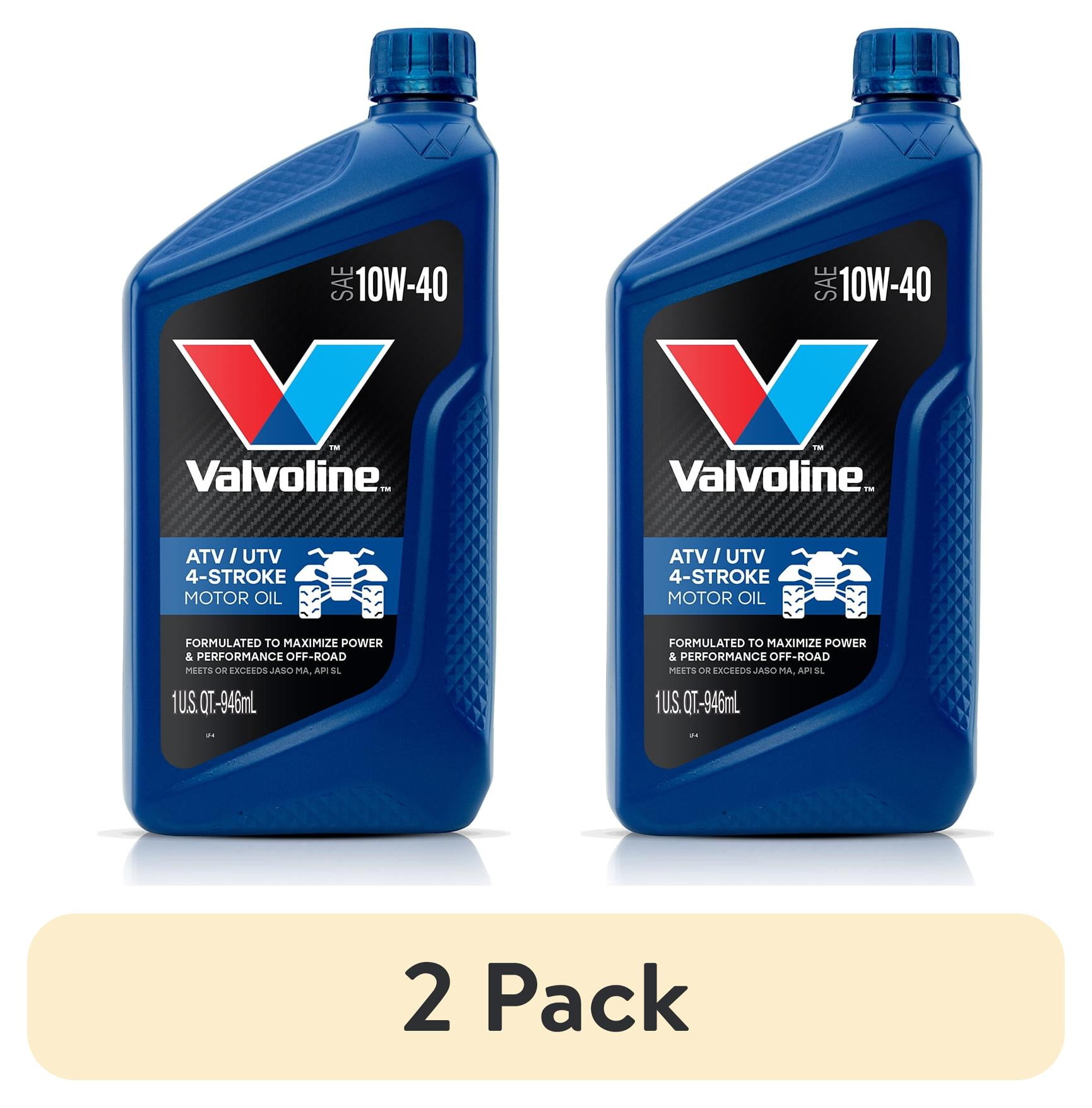 (2 pack) Valvoline 4-Stroke ATV/UTV SAE 10W-40 Motor Oil 1 QT - Walmart.com