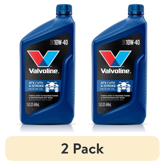 (2 pack) Valvoline 4-Stroke ATV/UTV SAE 10W-40 Motor Oil 1 QT - Walmart.com