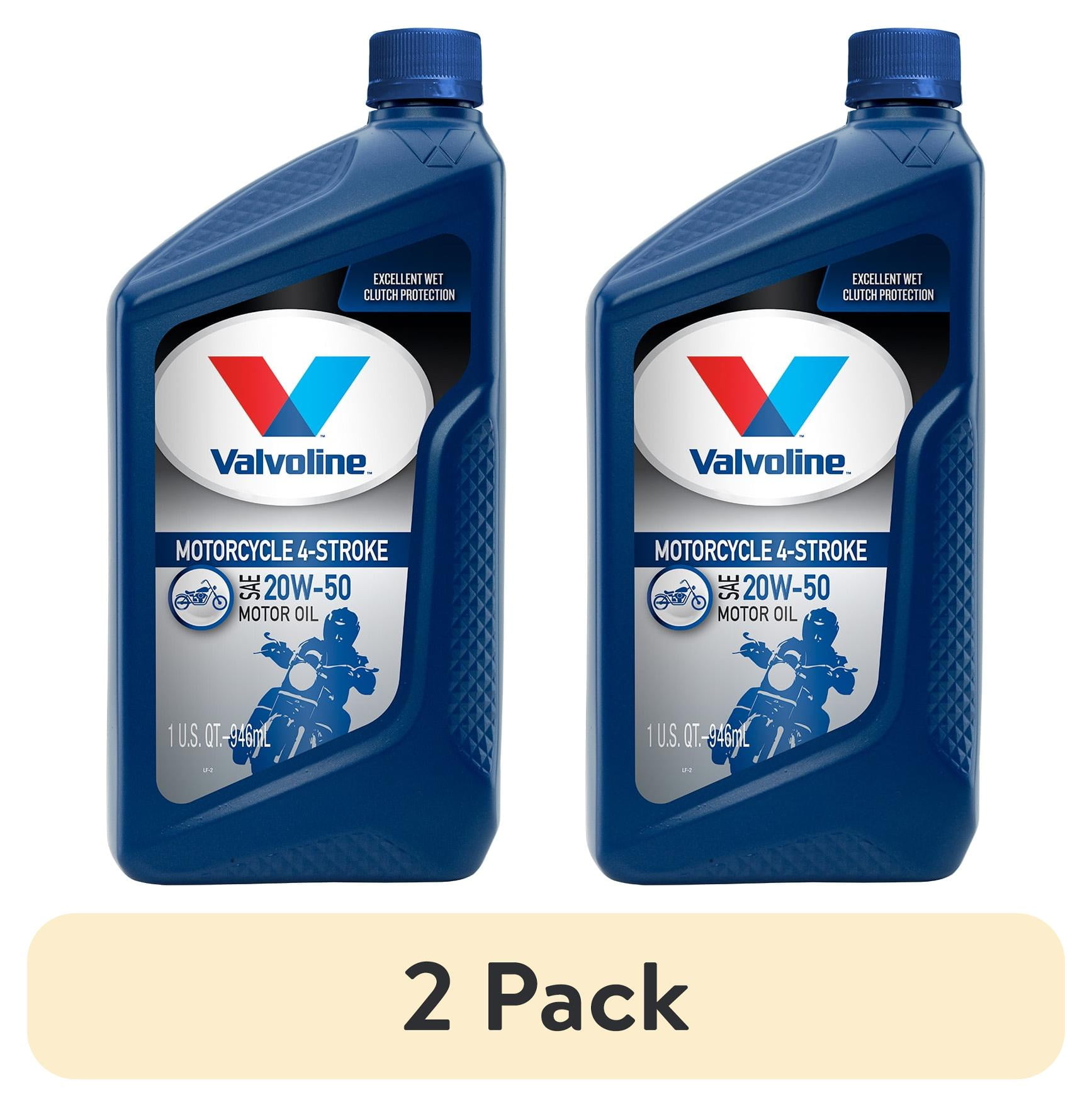 (2 pack) Valvoline 4-Stroke Motorcycle 20W-50 Conventional Motor Oil 1 ...