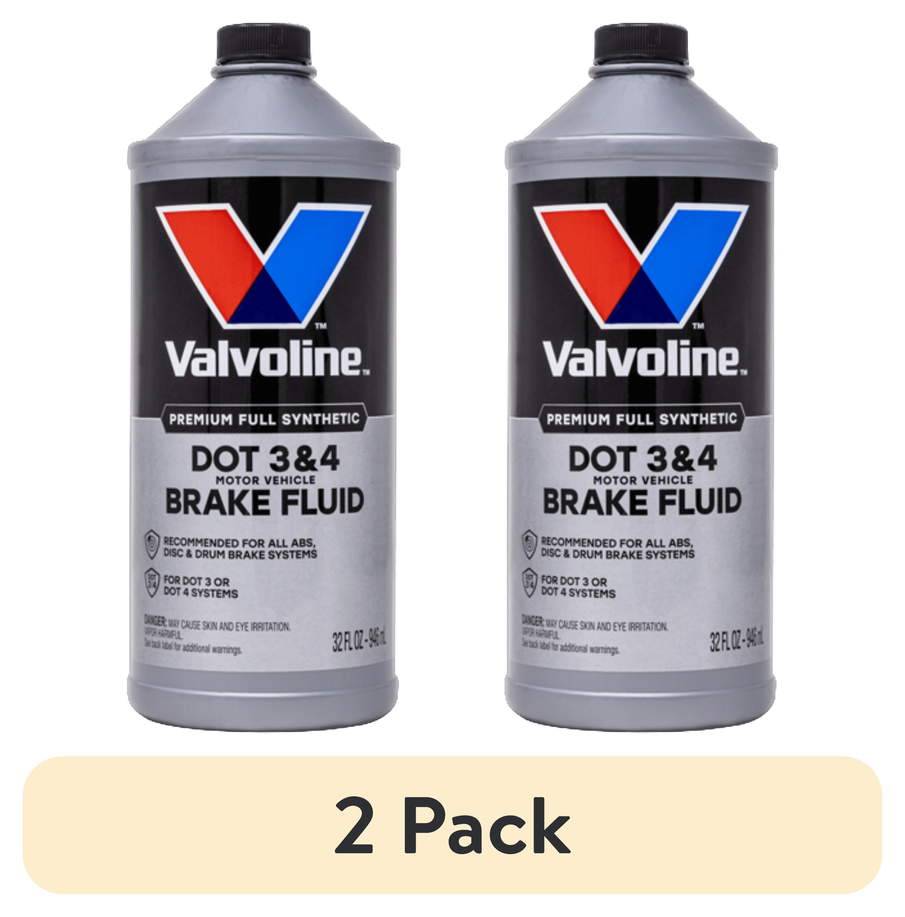 (2 pack) Valvoline 601458 Synthetic DOT 3 & 4 Brake Fluid, 32 fl oz ...