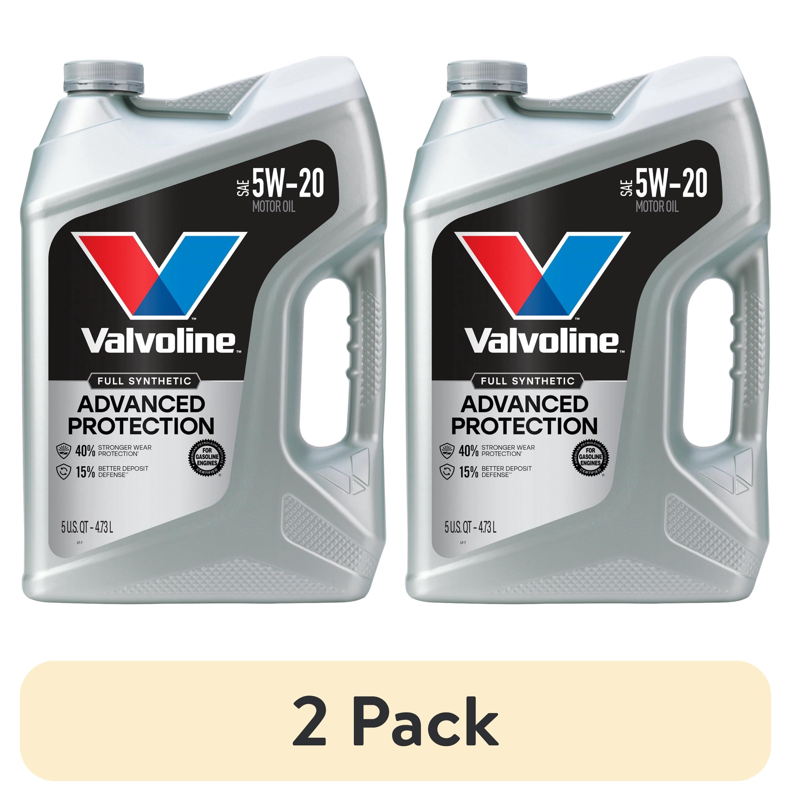 (2 pack) Valvoline Advanced Protection Full Synthetic 5W-20 Motor Oil 5 ...
