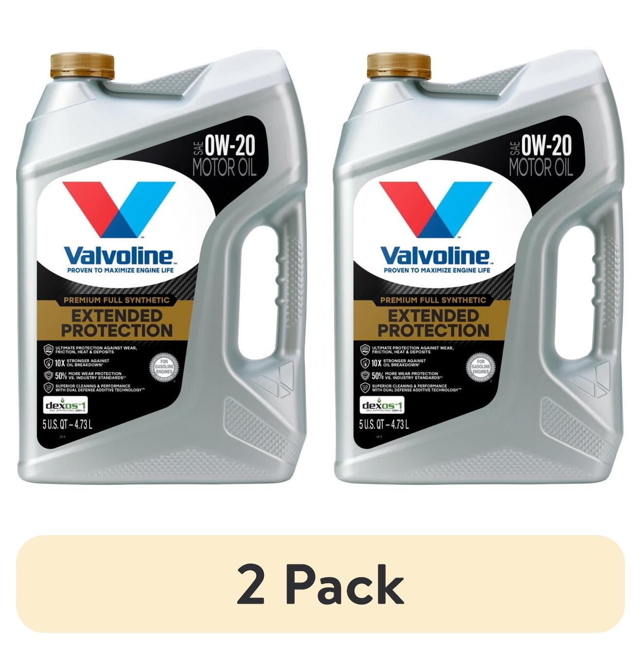 (2 pack) Valvoline Extended Protection Premium Full Synthetic 0W-20 ...