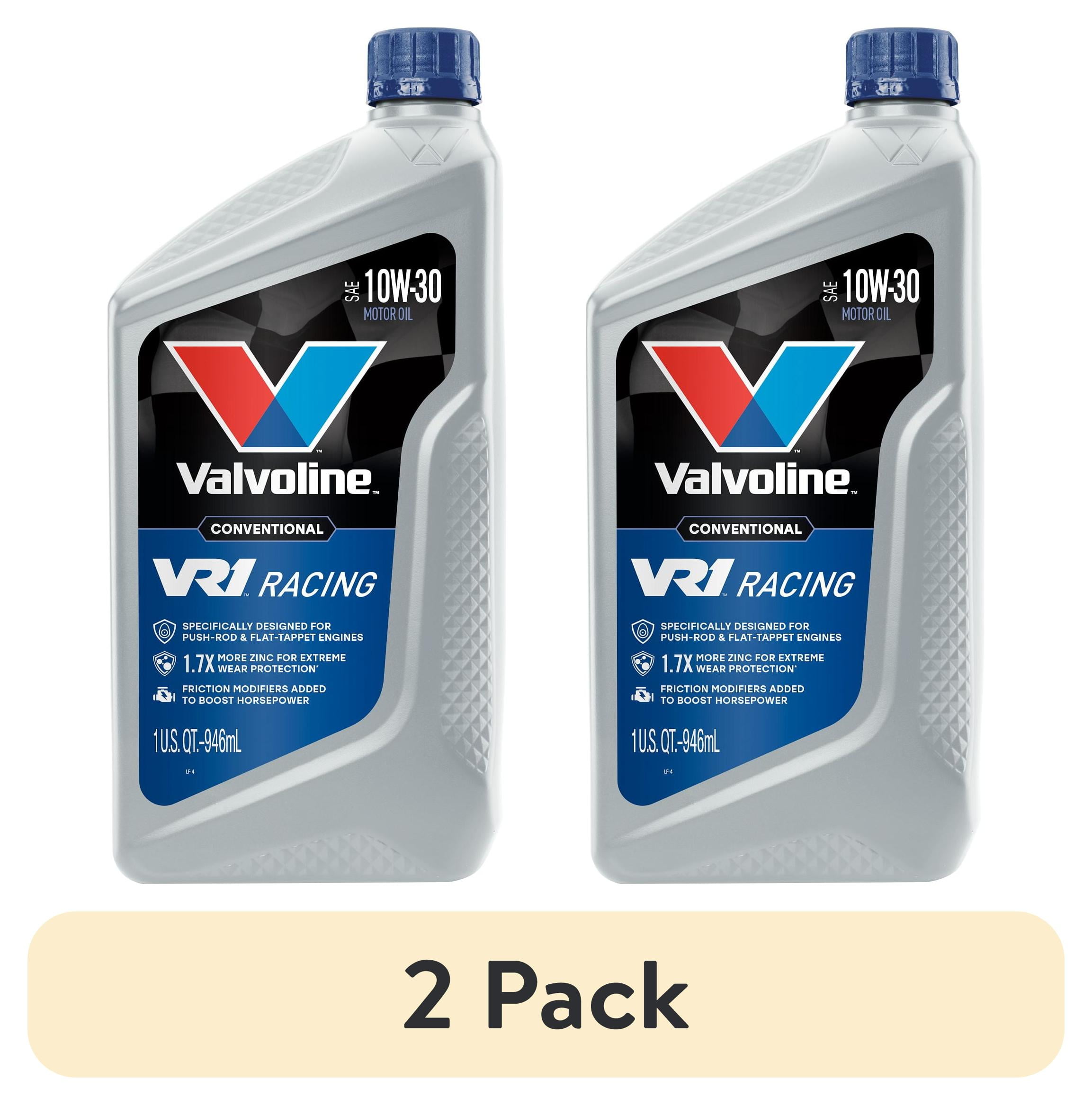 (2 pack) Valvoline VR1 Racing Motor Oil SAE 10W-30 - Walmart.com
