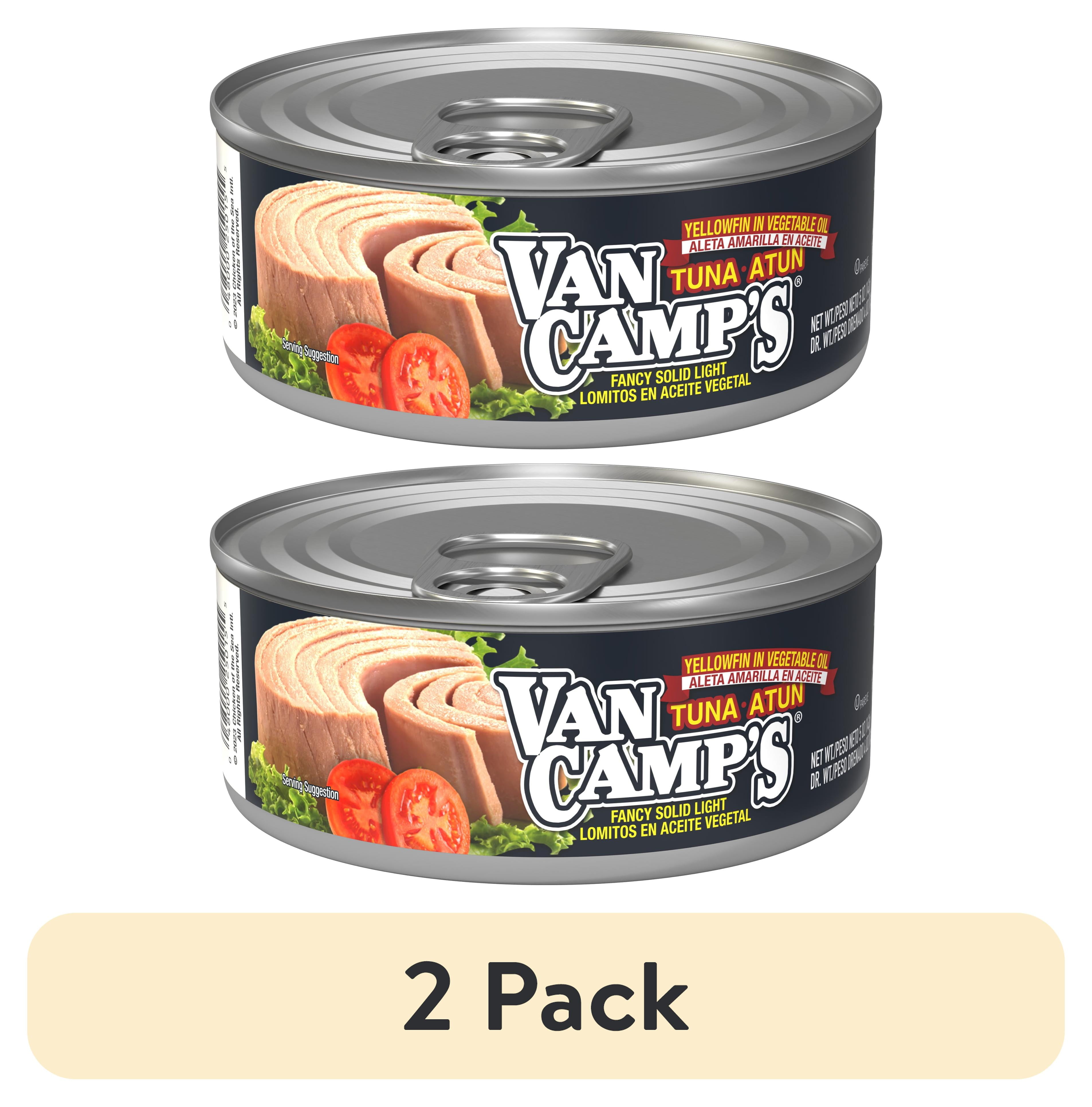 (2 pack) Van Camp's Seafood Solid Light Yellowfin Tuna in Oil 5 oz - Walmart.com