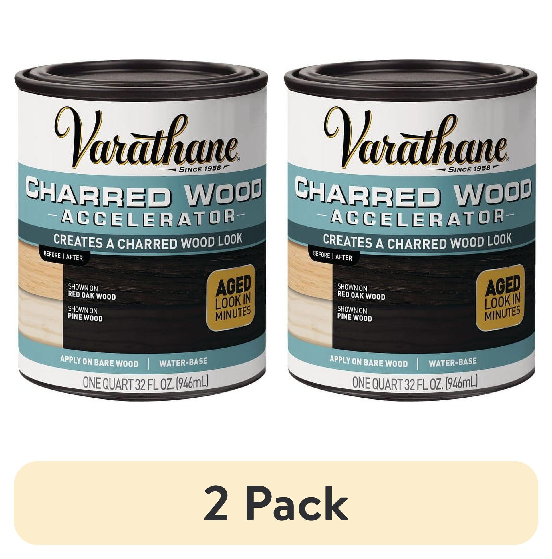 (2 pack) Varathane Satin Charred Wood Accelerator-347105, Quart ...