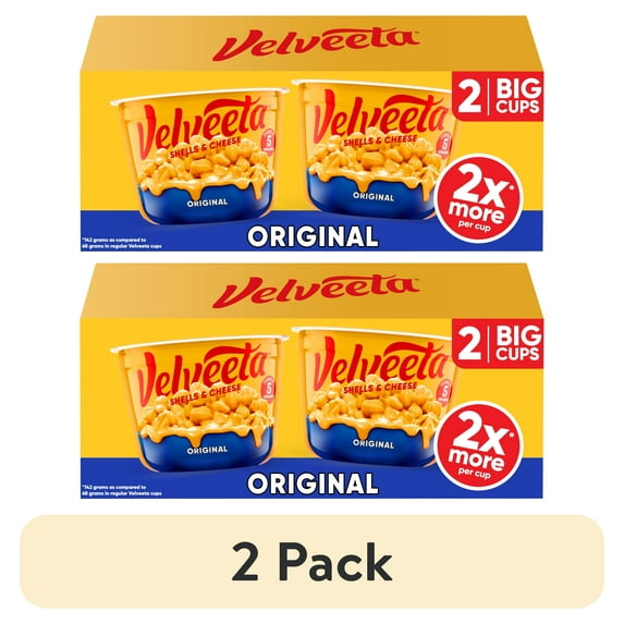 (2 pack) Velveeta Microwaveable Shell Pasta & Cheese Sauce, 2 Ct Pack ...