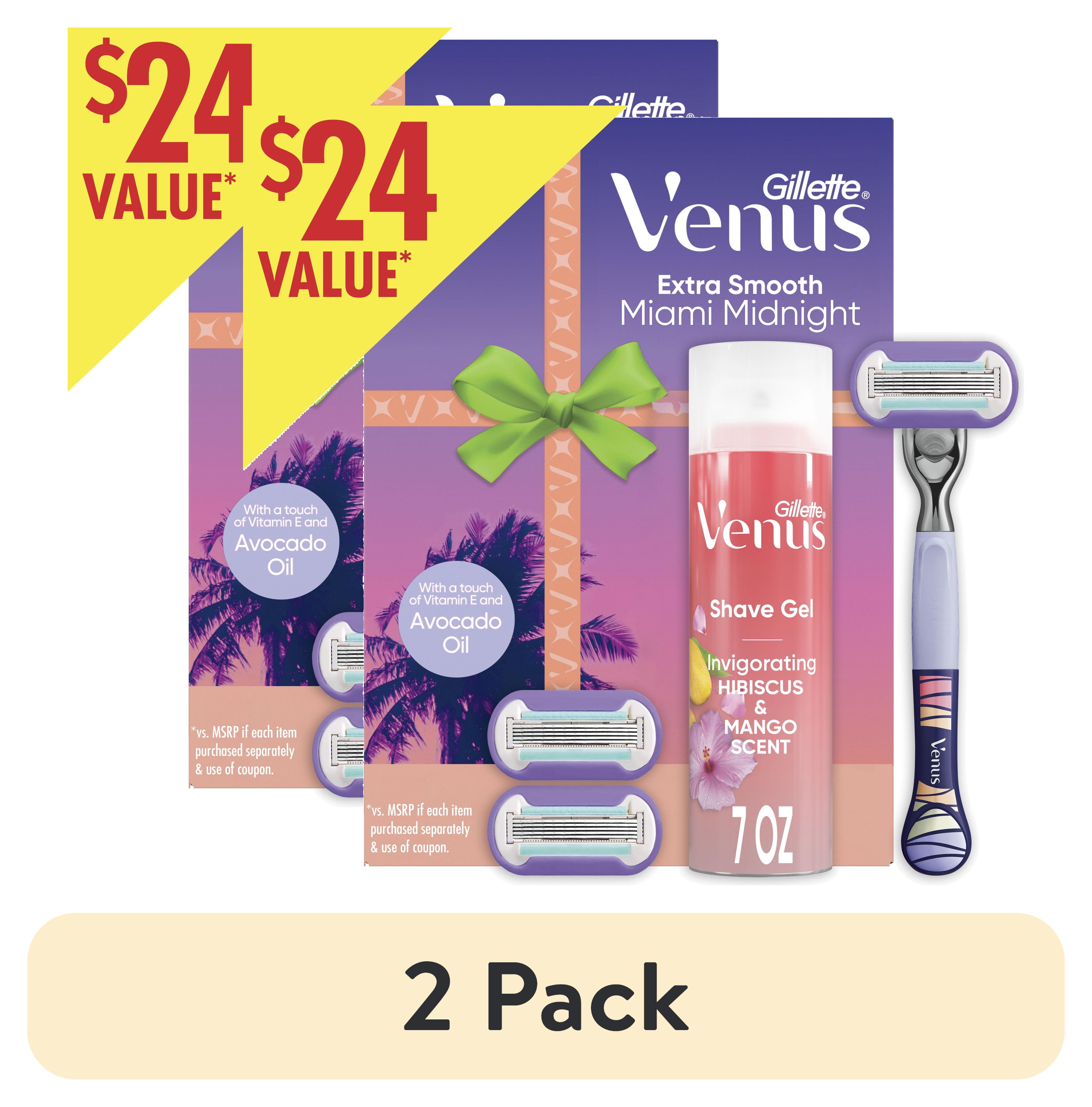 (2 pack) Venus Miami Midnight Extra Smooth Razor for Women, Holiday ...