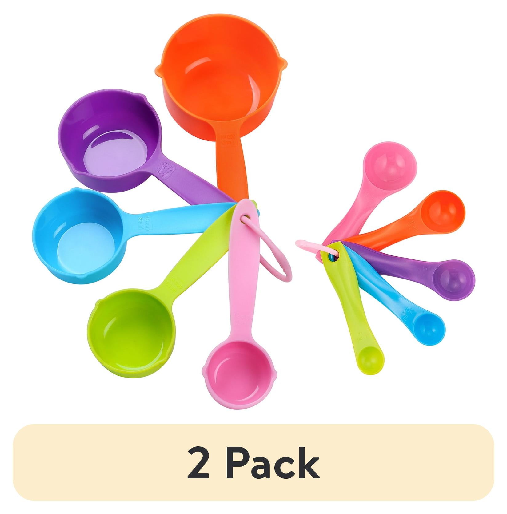 (2 pack) Vesteel Measuring Cups and Spoons Set, 10-Piece Plastic ...