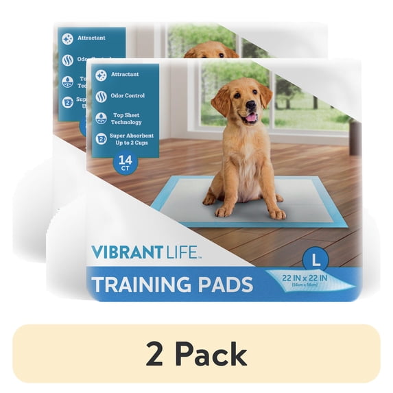 (2 pack) Vibrant Life Training Pads – Super Absorbent, Leak Proof ...