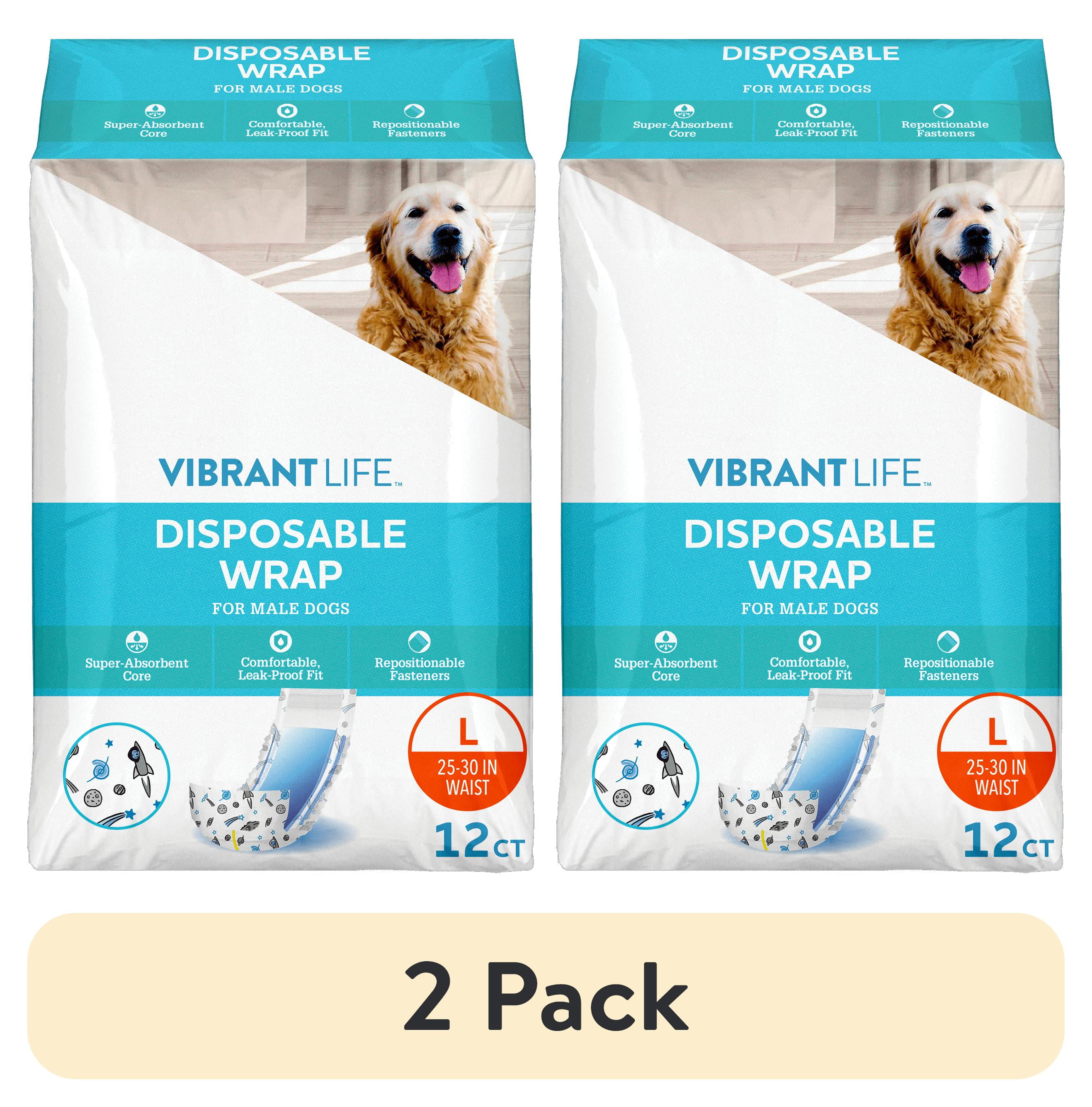 (2 pack) Vibrant Life Disposable Wraps for Male Dogs, Large - Walmart.com