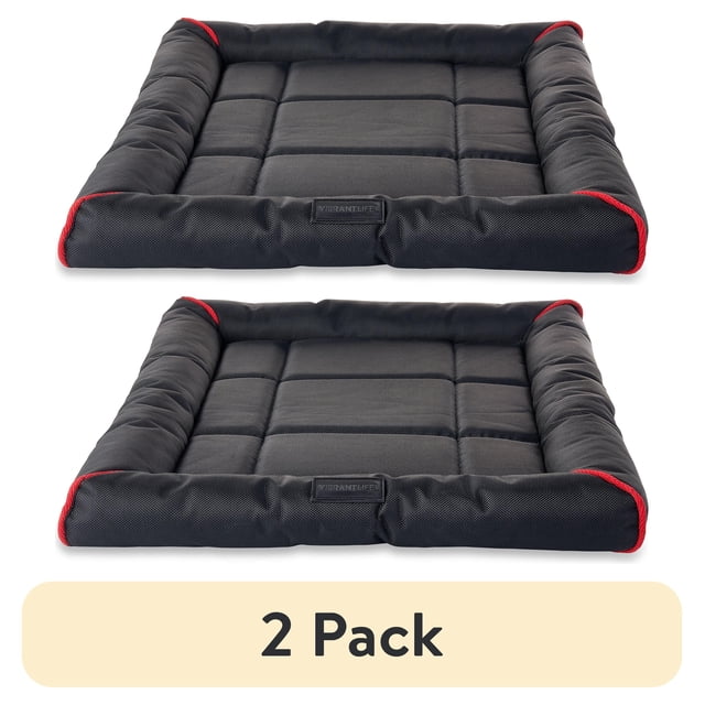 (2 pack) Vibrant Life Durable & Water-Resistant Dog Crate Mat, Black ...