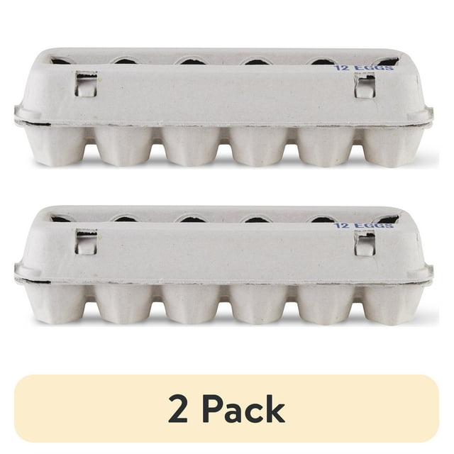(2 pack) Vibrant Life Natural Pulp Paper Material Egg Cartons, 13.6" x ...