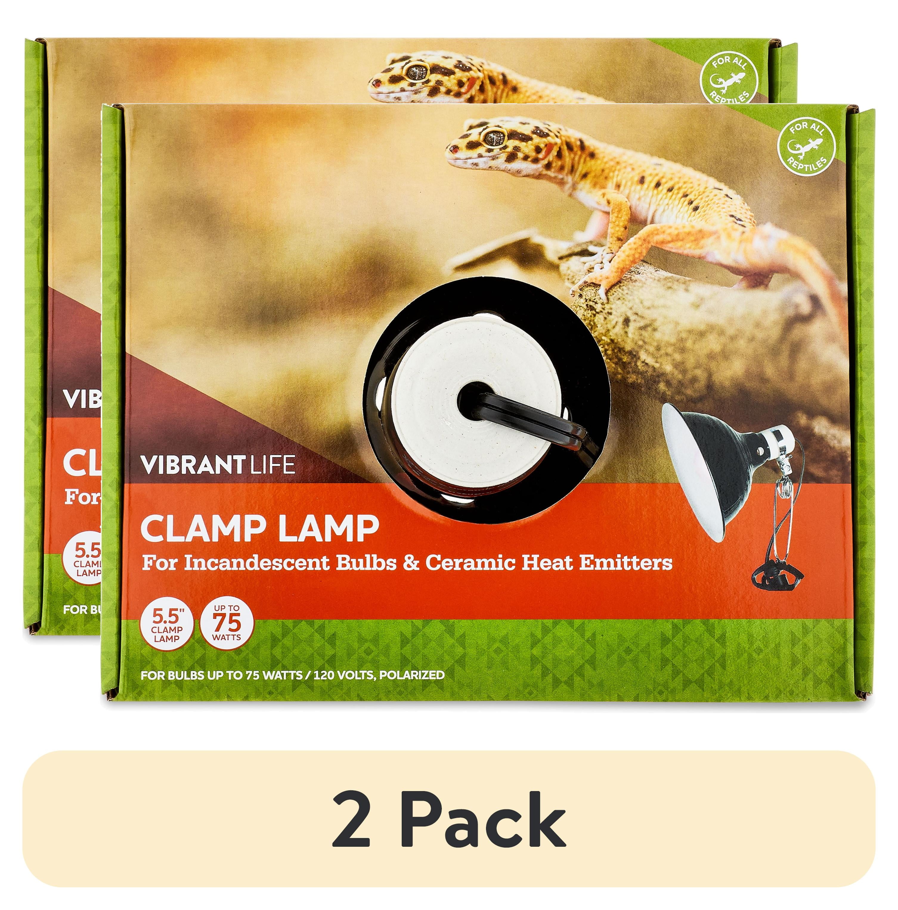 (2 pack) Vibrant Life Reptile Terrarium Clamp Lamp with On/Off Switch ...