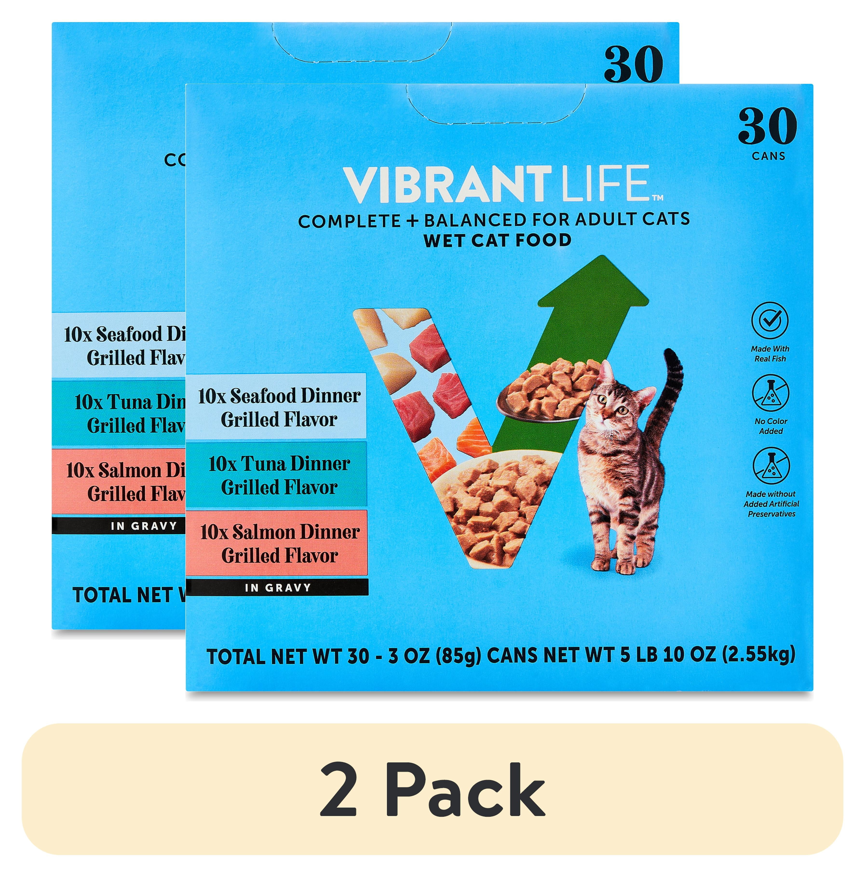(2 pack) Vibrant Life Variety Pack Grilled Flavor in Gravy Wet Cat Food ...