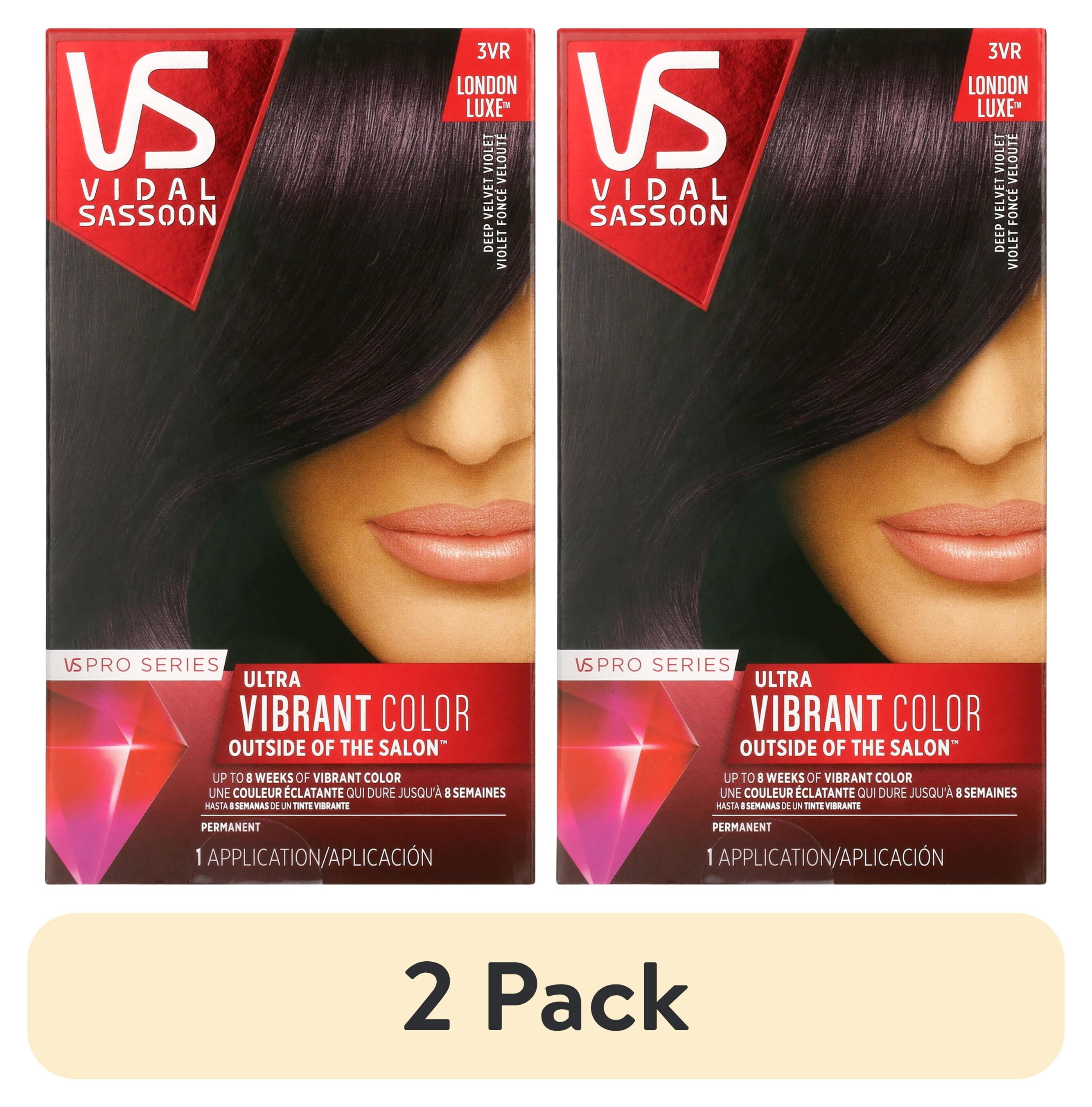 (2 pack) Vidal Sassoon Pro Series Permanent Hair Color Dye, 3RV ...