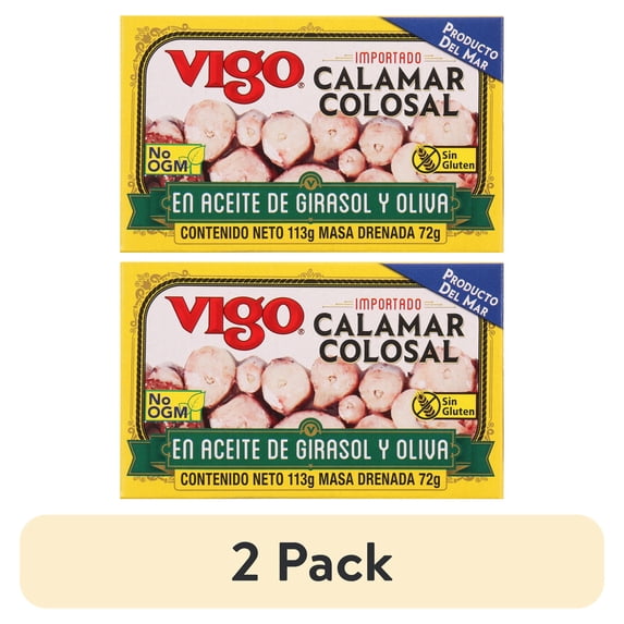 (2 pack) Vigo Jumbo Squid in Oil, 4oz can - Walmart.com