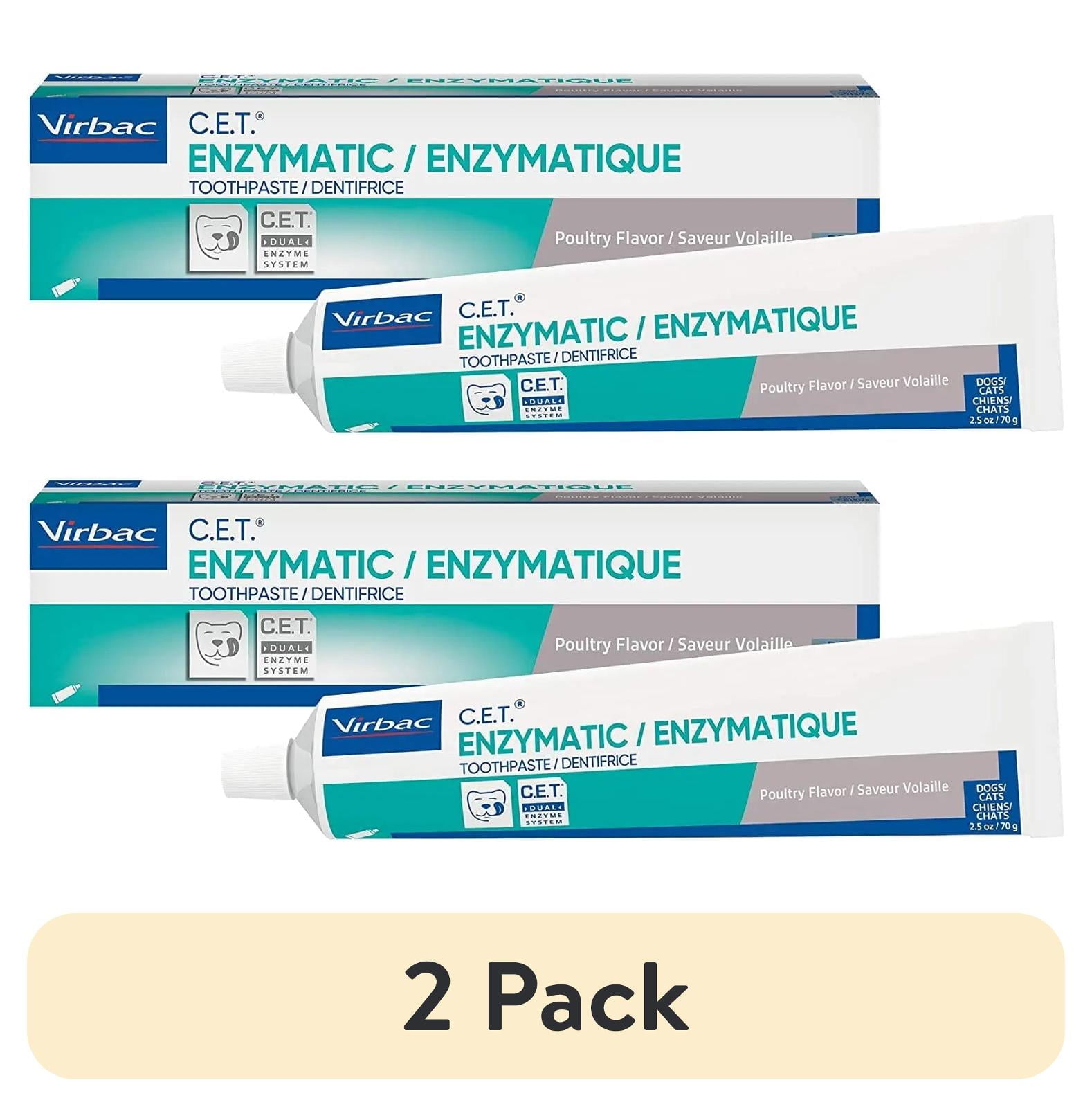 (2 pack) Virbac C.E.T. Poultry Toothpaste for Dogs, 70 grams - Walmart.com