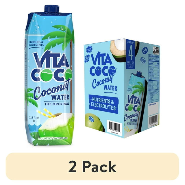 (2 pack) Vita Coco Coconut Water, Pure, 33.8 Fl Oz, 4-Pack - Walmart.com