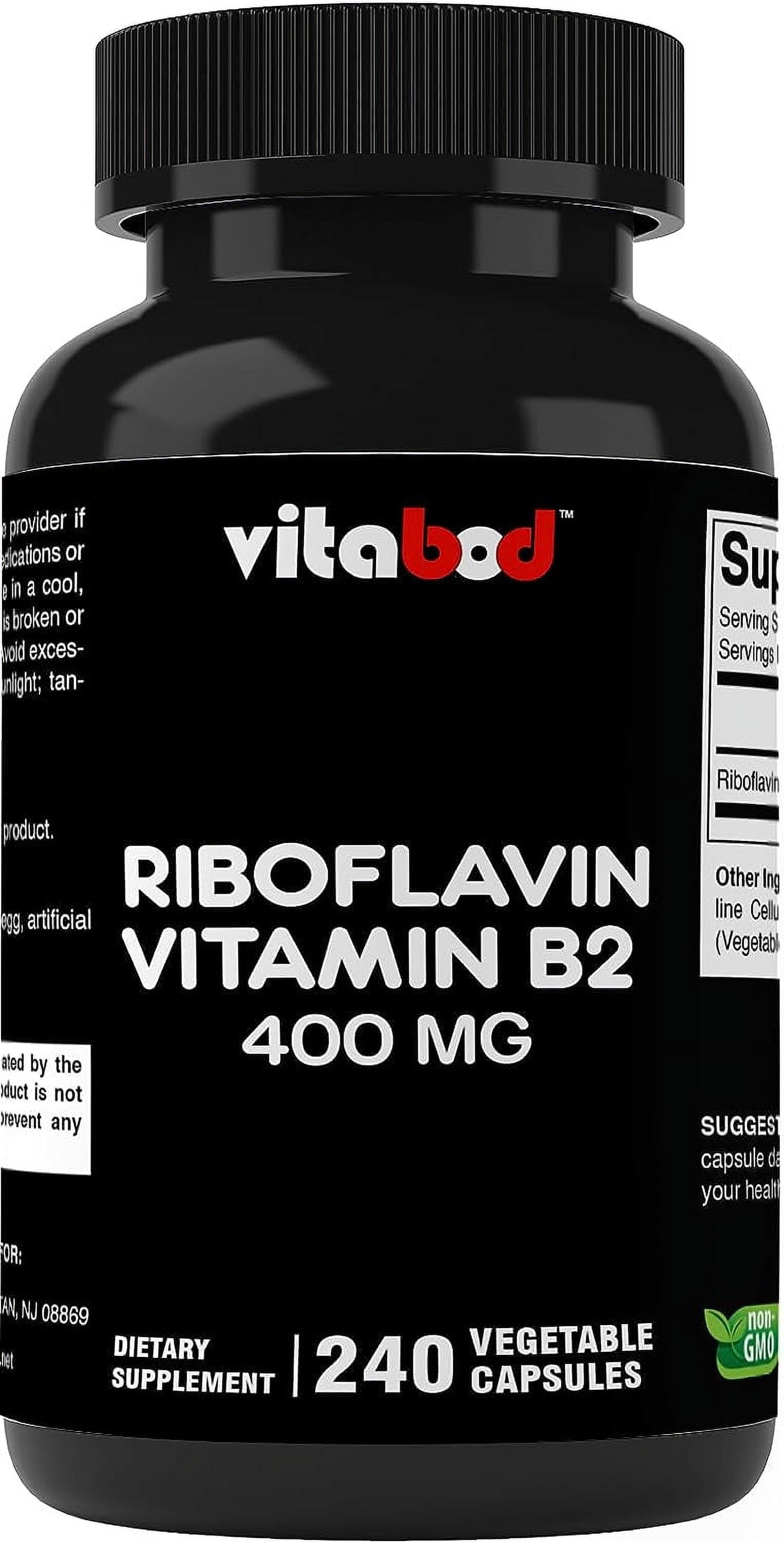 (2 pack) Vitabod Vitamin B2 (Riboflavin) 400 mg 240 Vegetarian Capsules ...