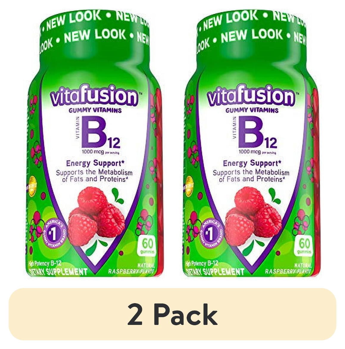 (2 pack) Vitafusion B12 Gummy Vitamins, Delicious Raspberry Flavor ...