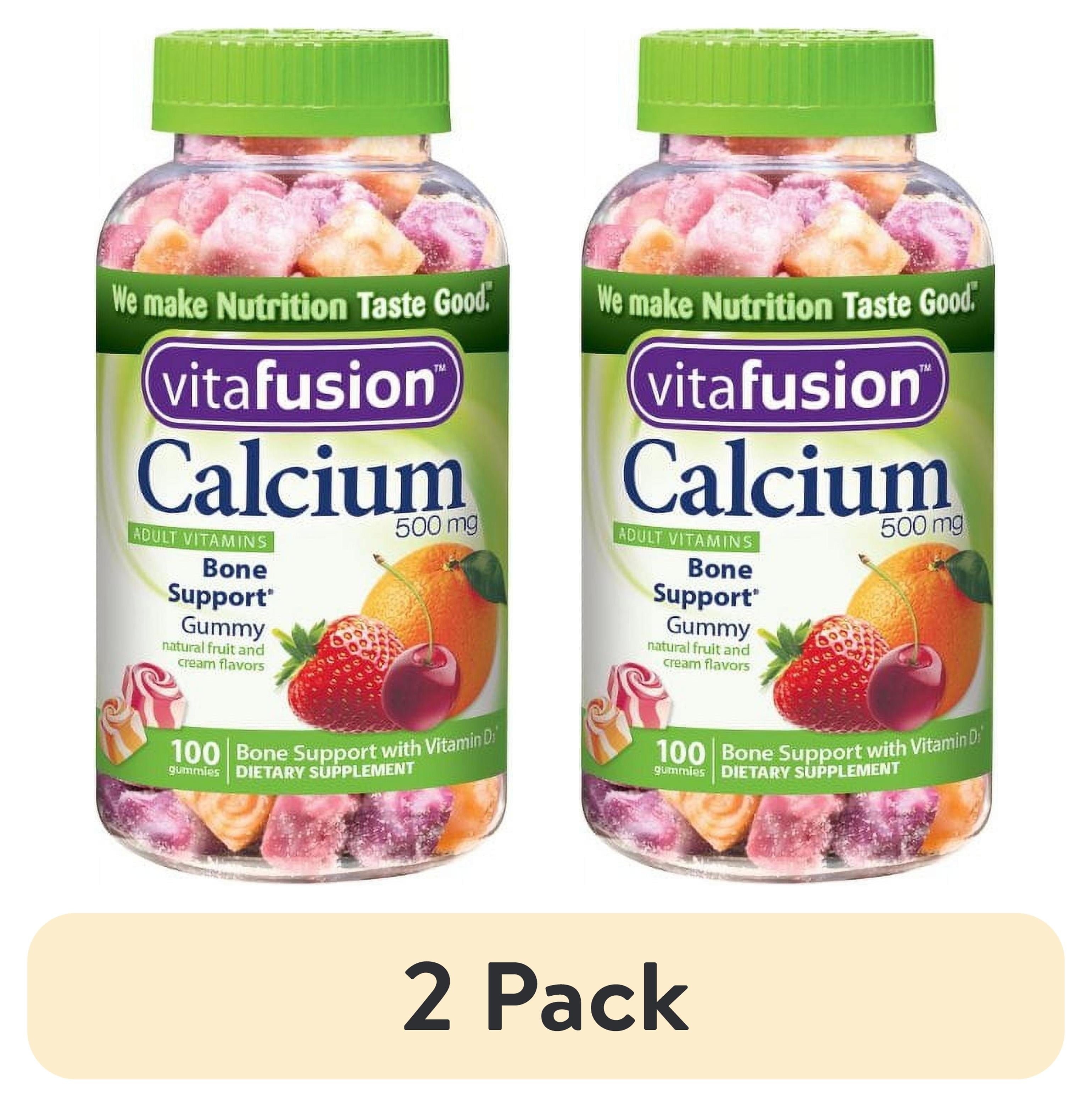 (2 pack) Vitafusion Calcium, Gummy Vitamins, 100 Count (Packaging May ...