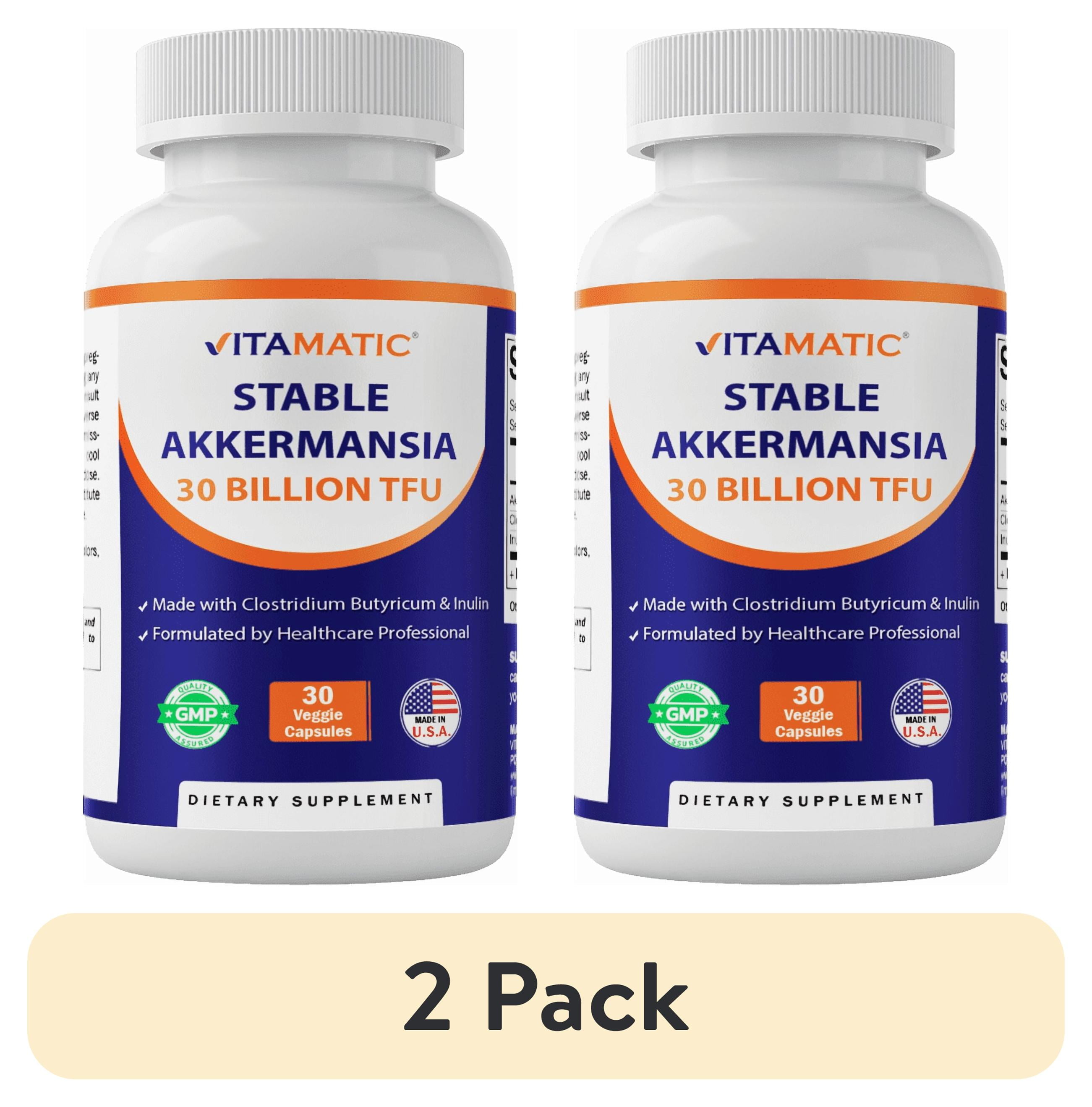 (2 pack) Vitamatic Akkermansia Muciniphila 30 Billion TFU + Clostridium ...