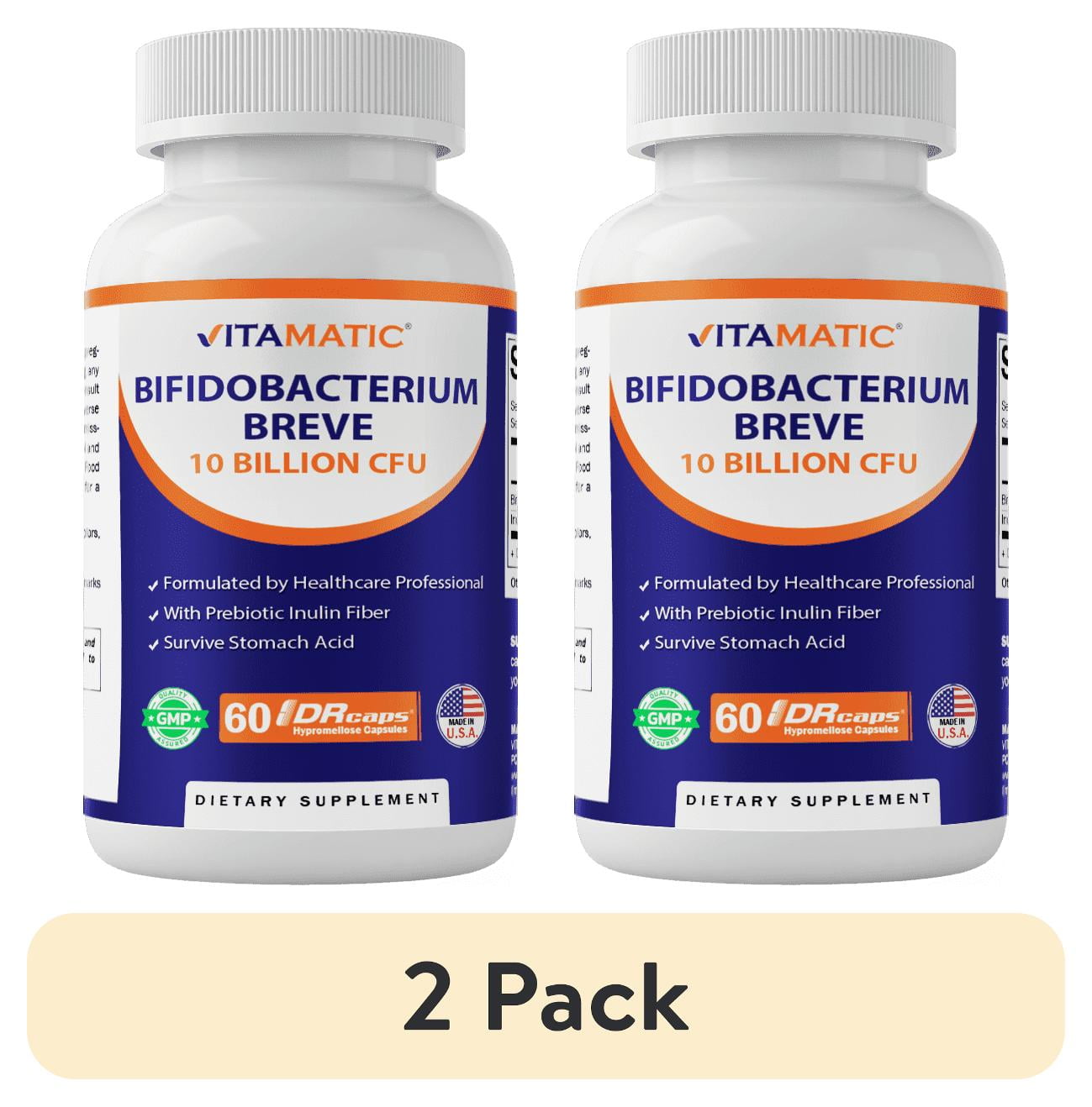 (2 pack) Vitamatic Bifidobacterium Breve - 10B per DR Capsule - 60 ...
