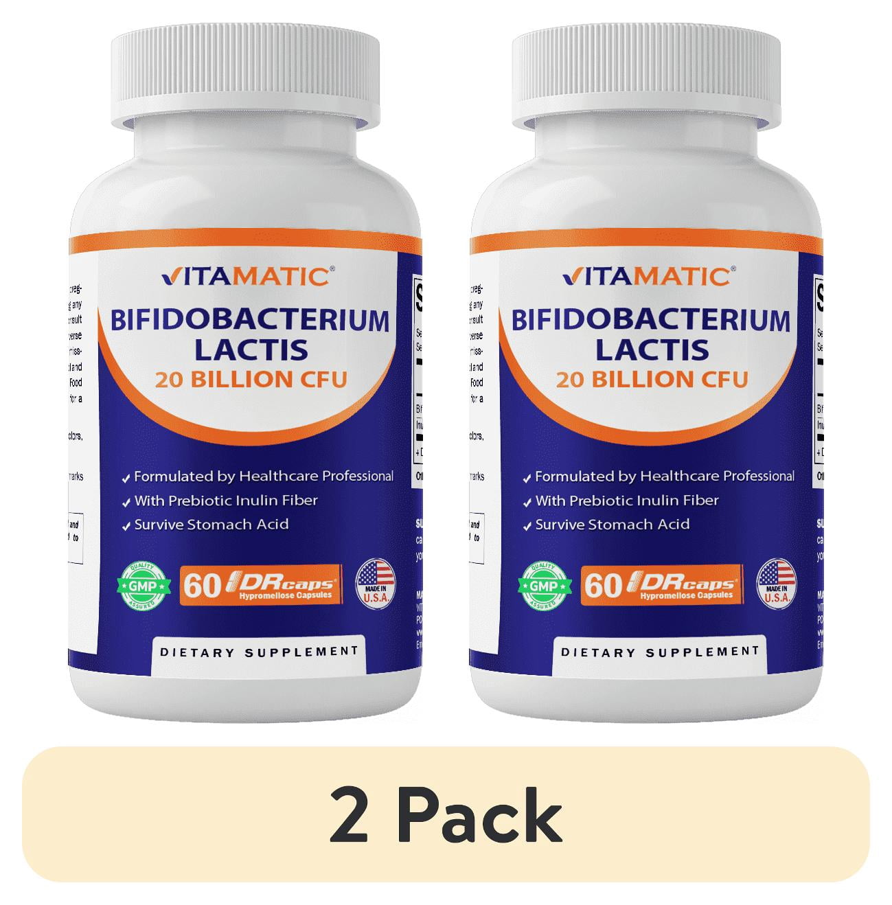 (2 pack) Vitamatic Bifidobacterium lactis - 20 Billion per DR Capsule ...