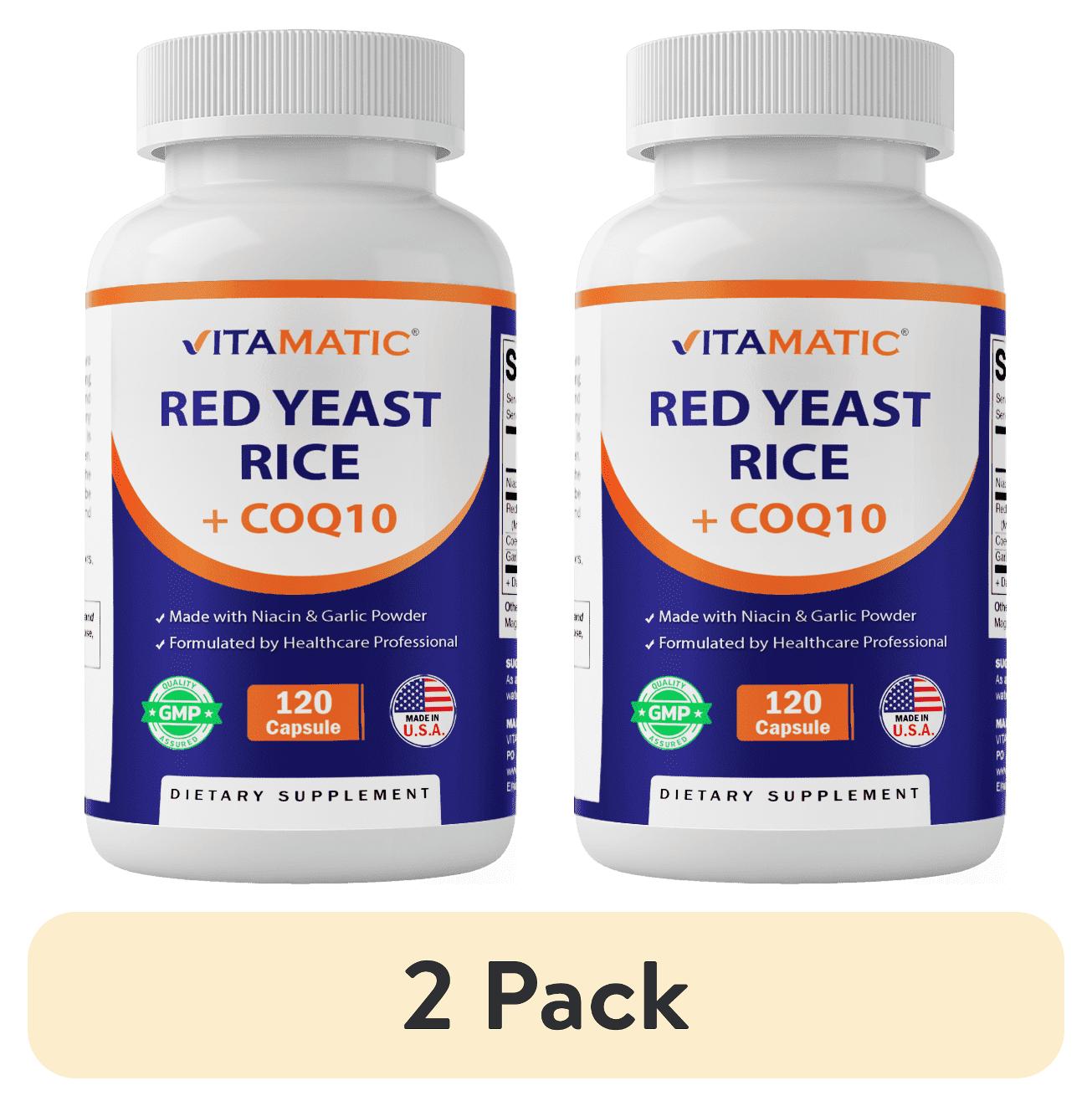 (2 pack) Vitamatic Citrinin-Free Red Yeast Rice 1200 mg. Capsules with ...