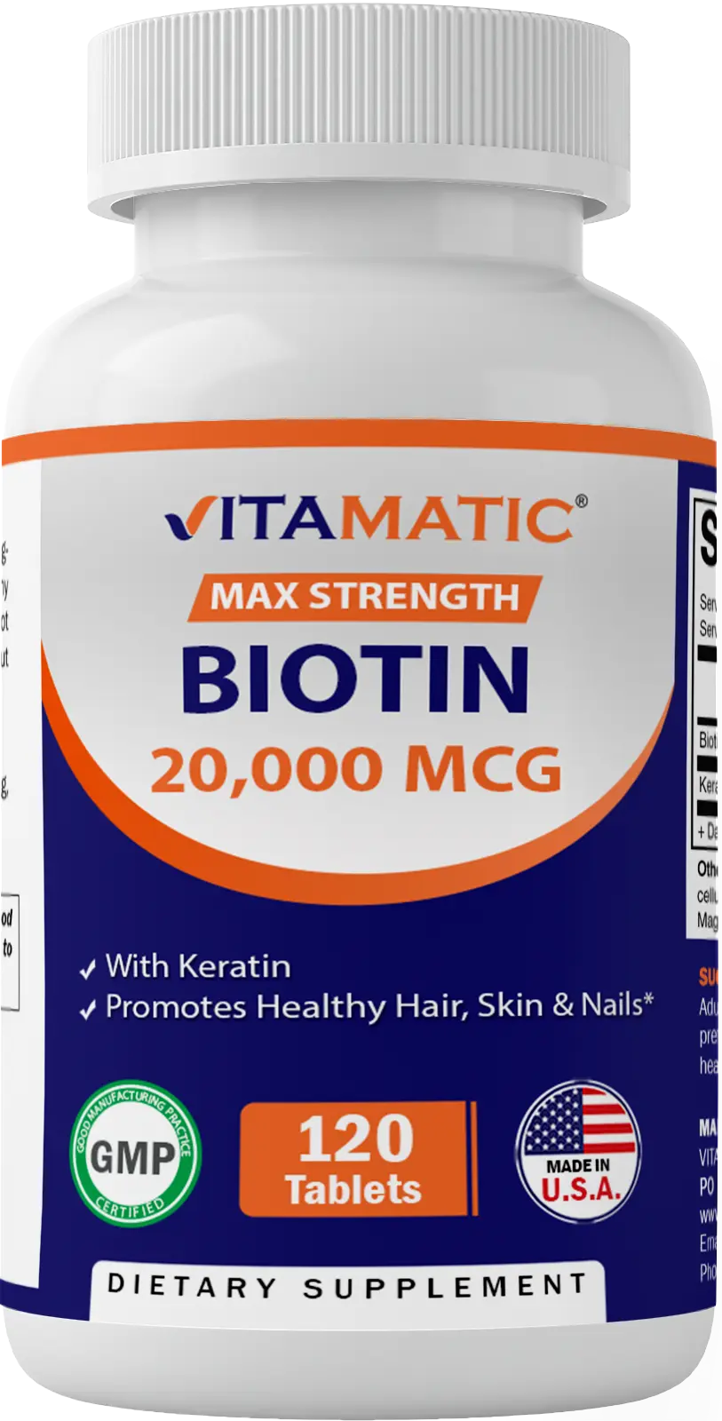 2 pack Vitamatic High Potency Biotin 20000 mcg (20mg) with Keratin ...