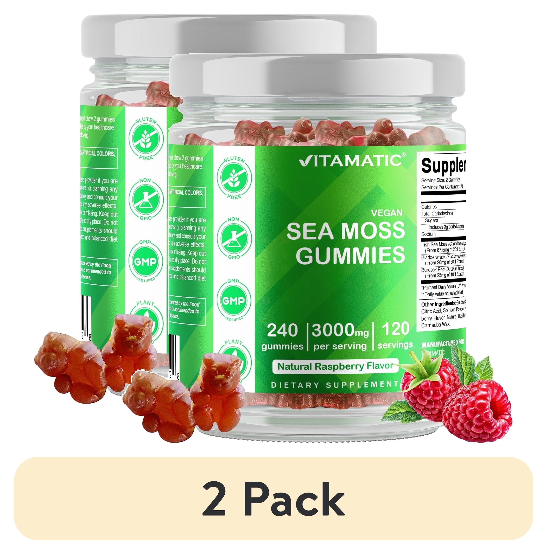(2 pack) Vitamatic Irish Sea Moss Gummies - 3000 mg - 240 Vegan Gummies ...