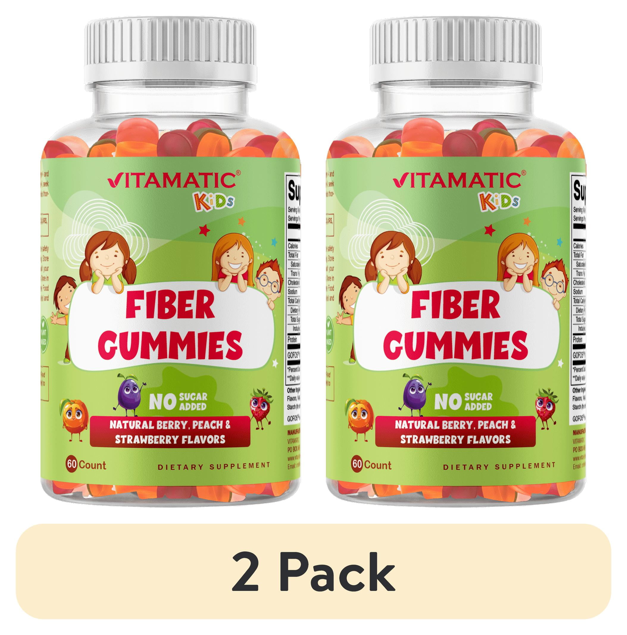 (2 pack) Vitamatic Kids Prebiotic Fiber Gummies for Adults - 4G Fiber ...