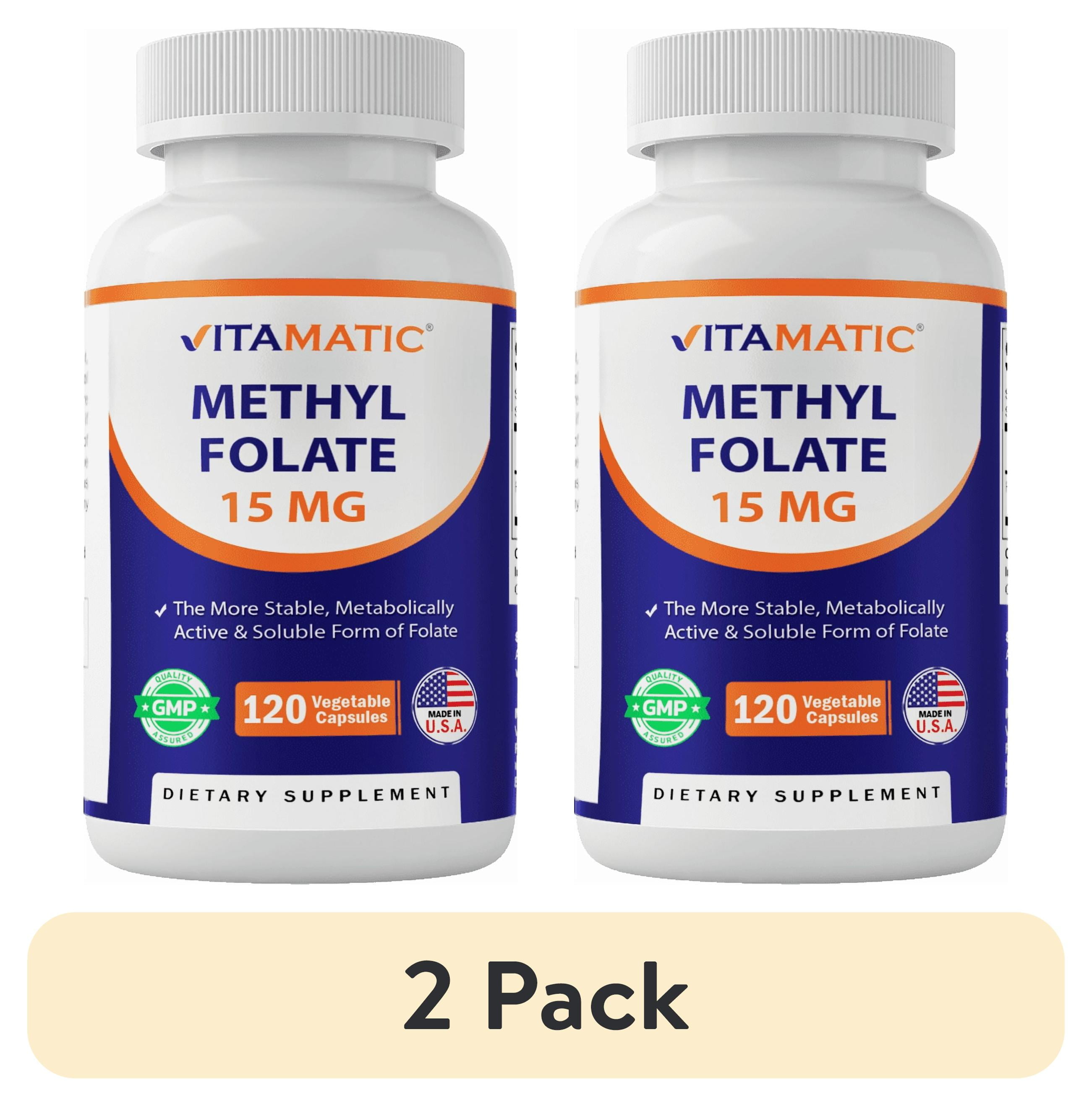 (2 pack) Vitamatic L Methylfolate 15mg - 120 Vegetable Capsules ...