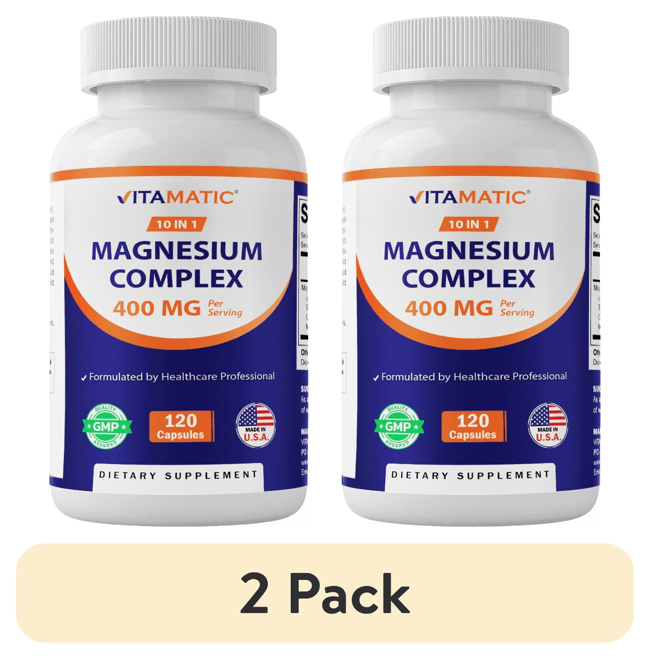 (2 pack) Vitamatic Magnesium Complex, 400mg Elemental MG (as ...
