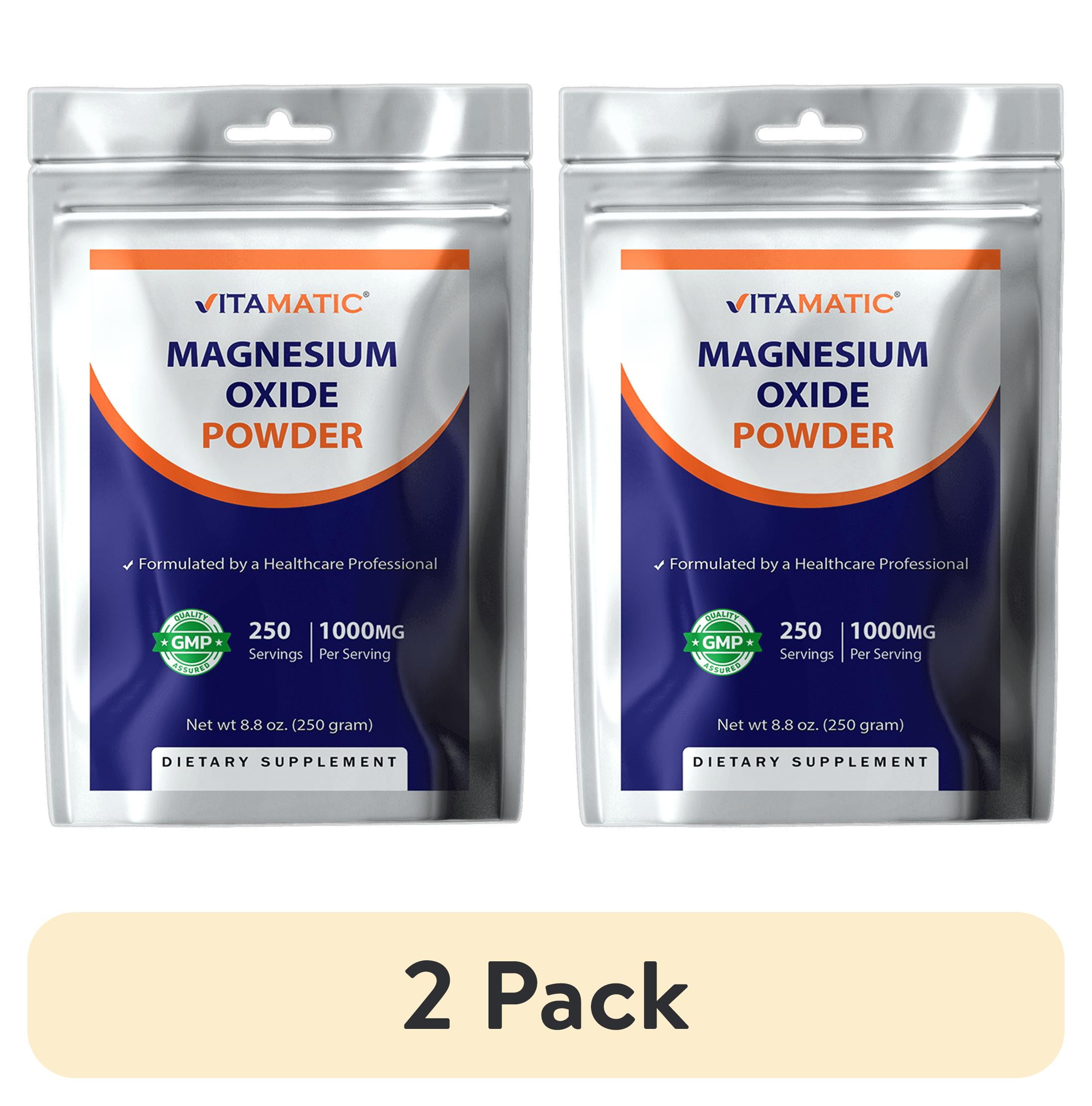 (2 pack) Vitamatic Magnesium Oxide Powder – 1000 mg Per Serving – 250 ...