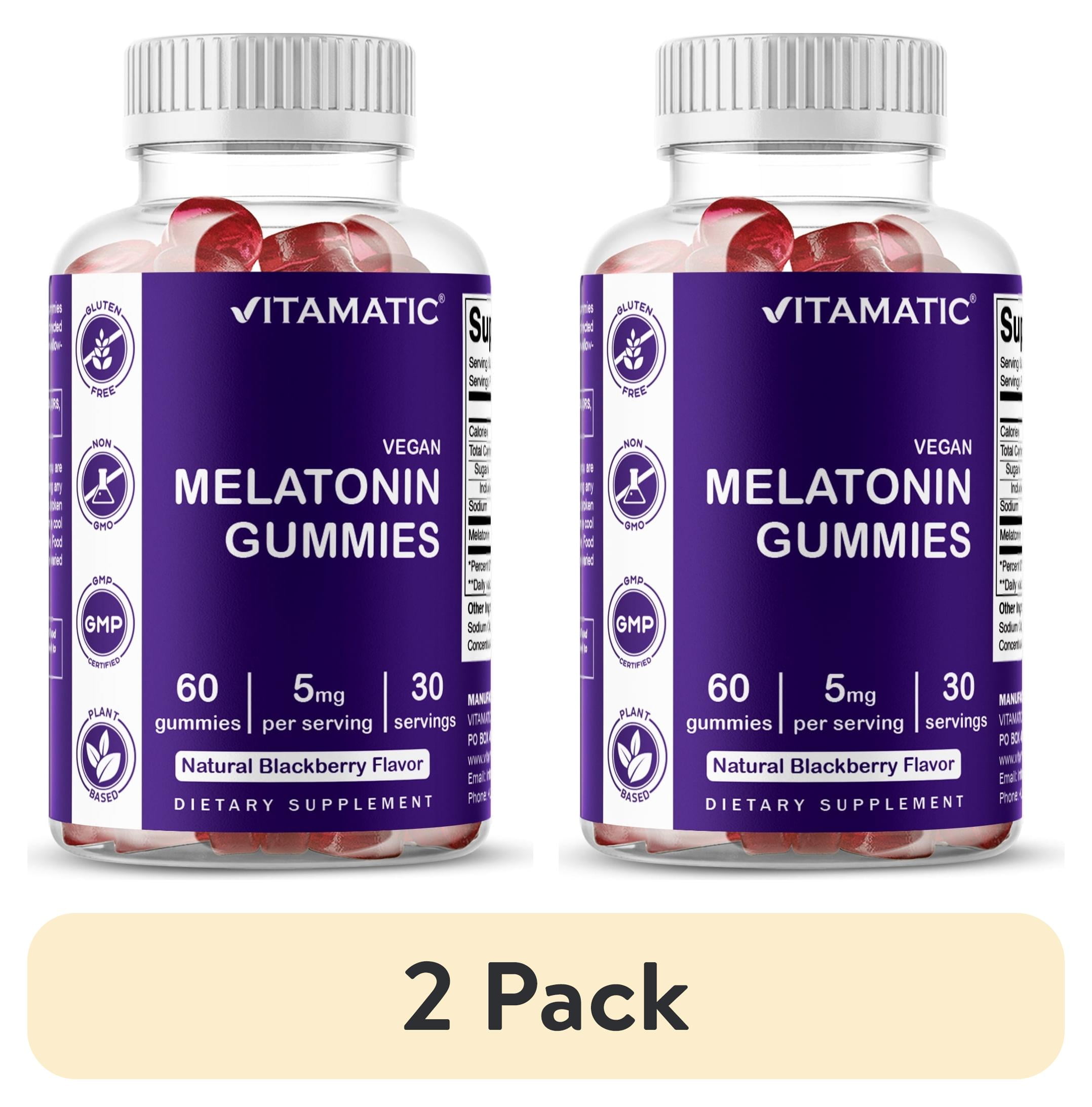 (2 pack) Vitamatic Melatonin Gummies for Kids & Adults - (2.5mg 5mg ...