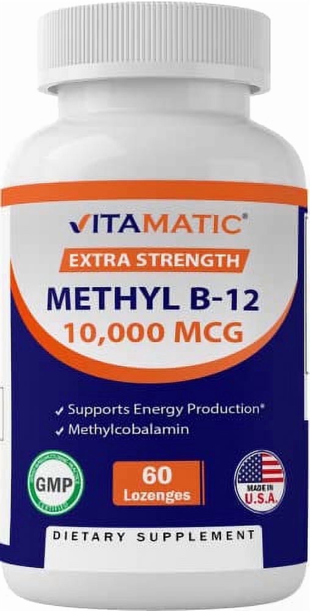 (2 pack) Vitamatic Methyl B12 (Methylcobalamin) 10,000 mcg 60 Lozenges ...