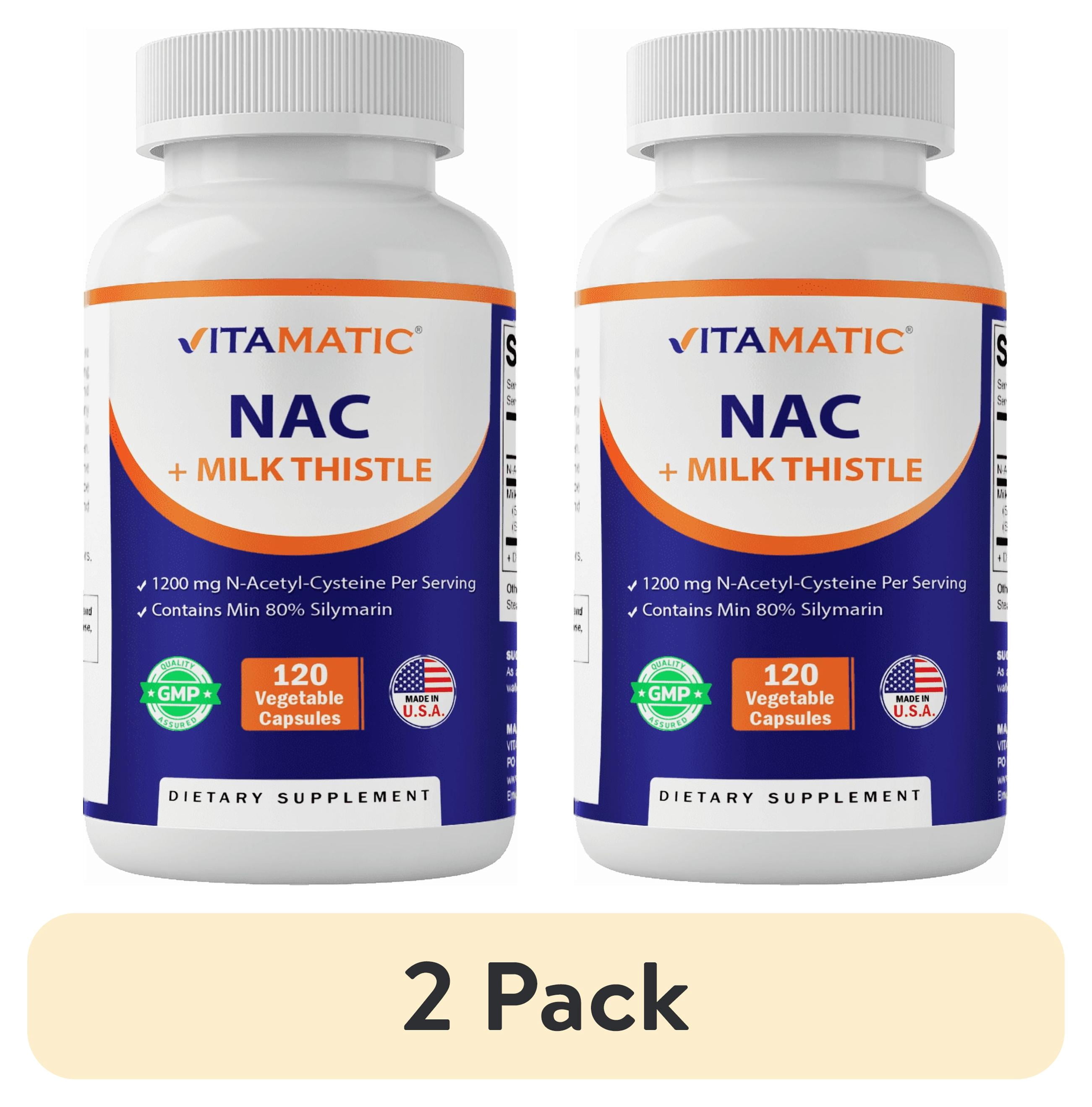 (2 pack) Vitamatic NAC Supplement N-Acetyl-L-Cysteine (NAC) with Milk ...