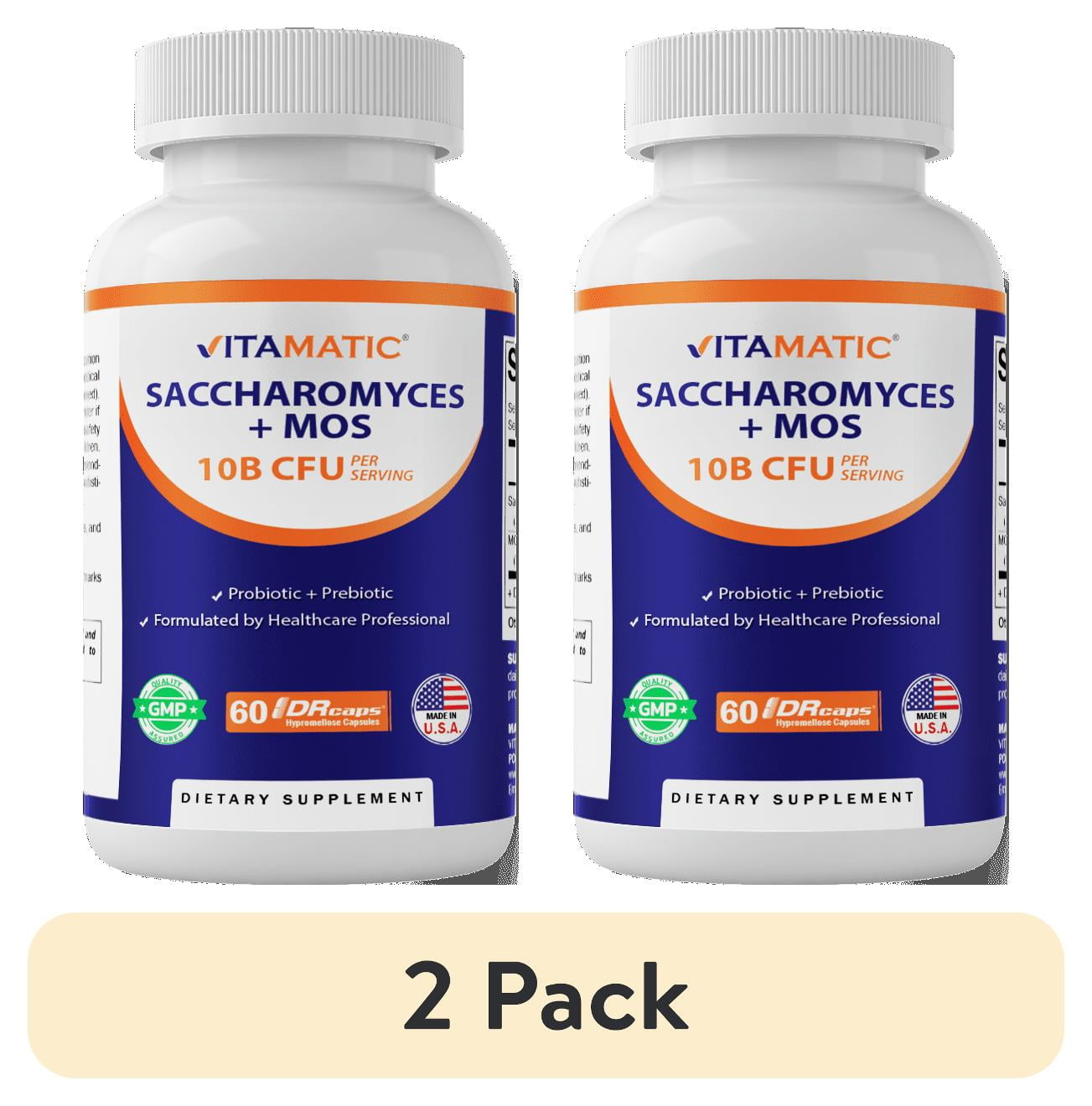 (2 pack) Vitamatic Saccharomyces Boulardii Probiotic 10B per Serving ...